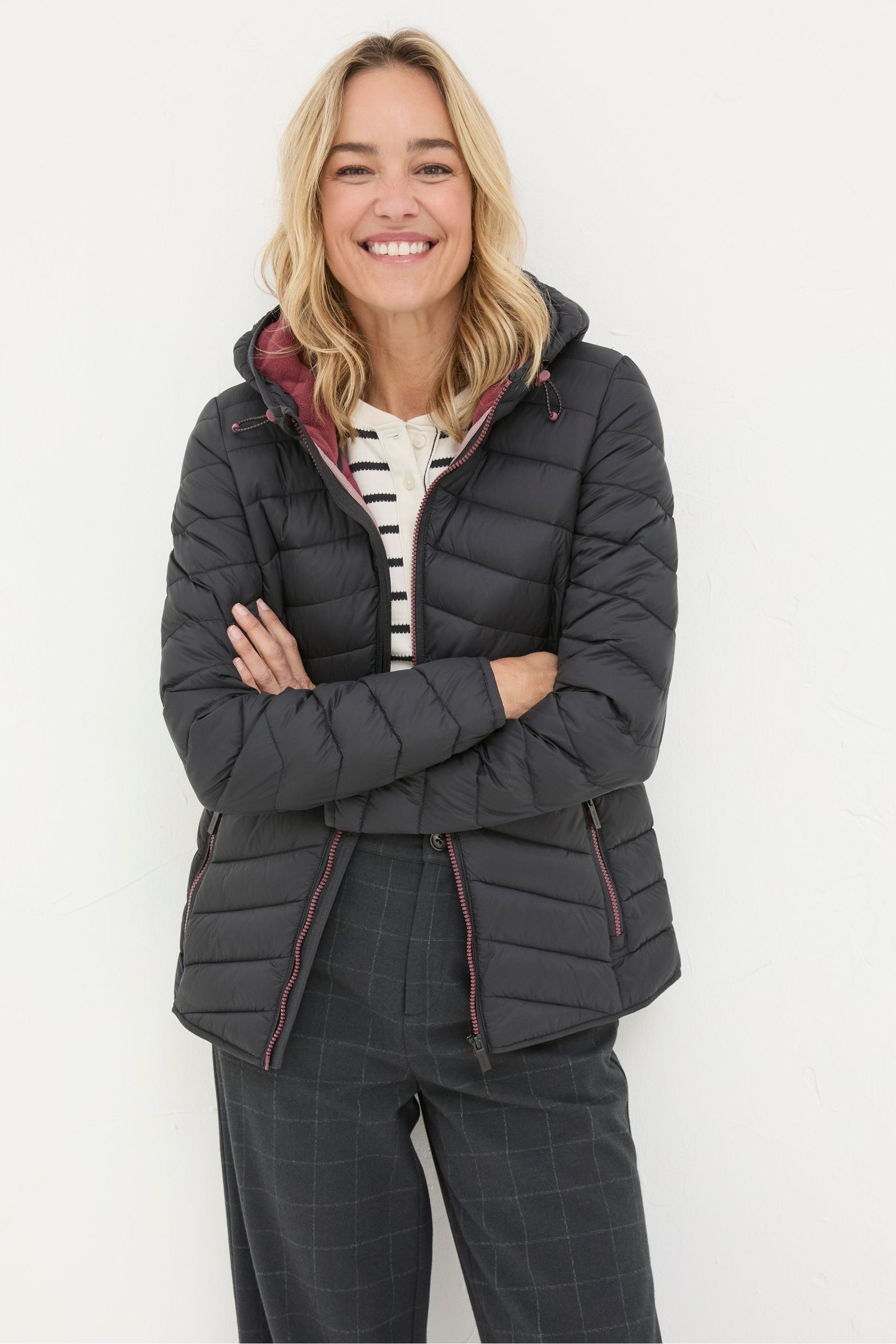Buy FatFace Ruby Black Lightweight Puffer Jacket from the Next UK ...