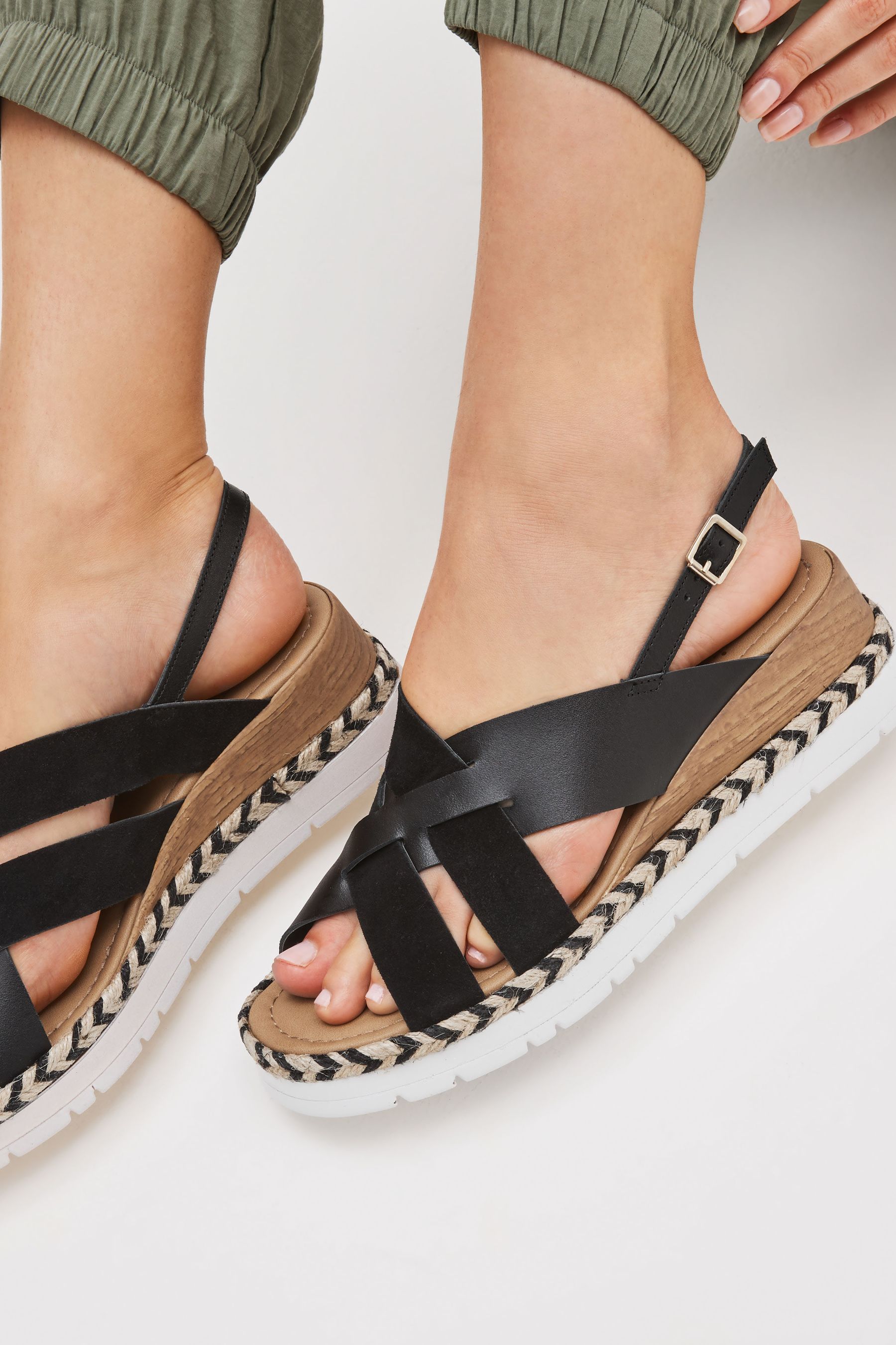 Buy Black Forever Comfort® Crossover Sports Wedges from the Next UK ...