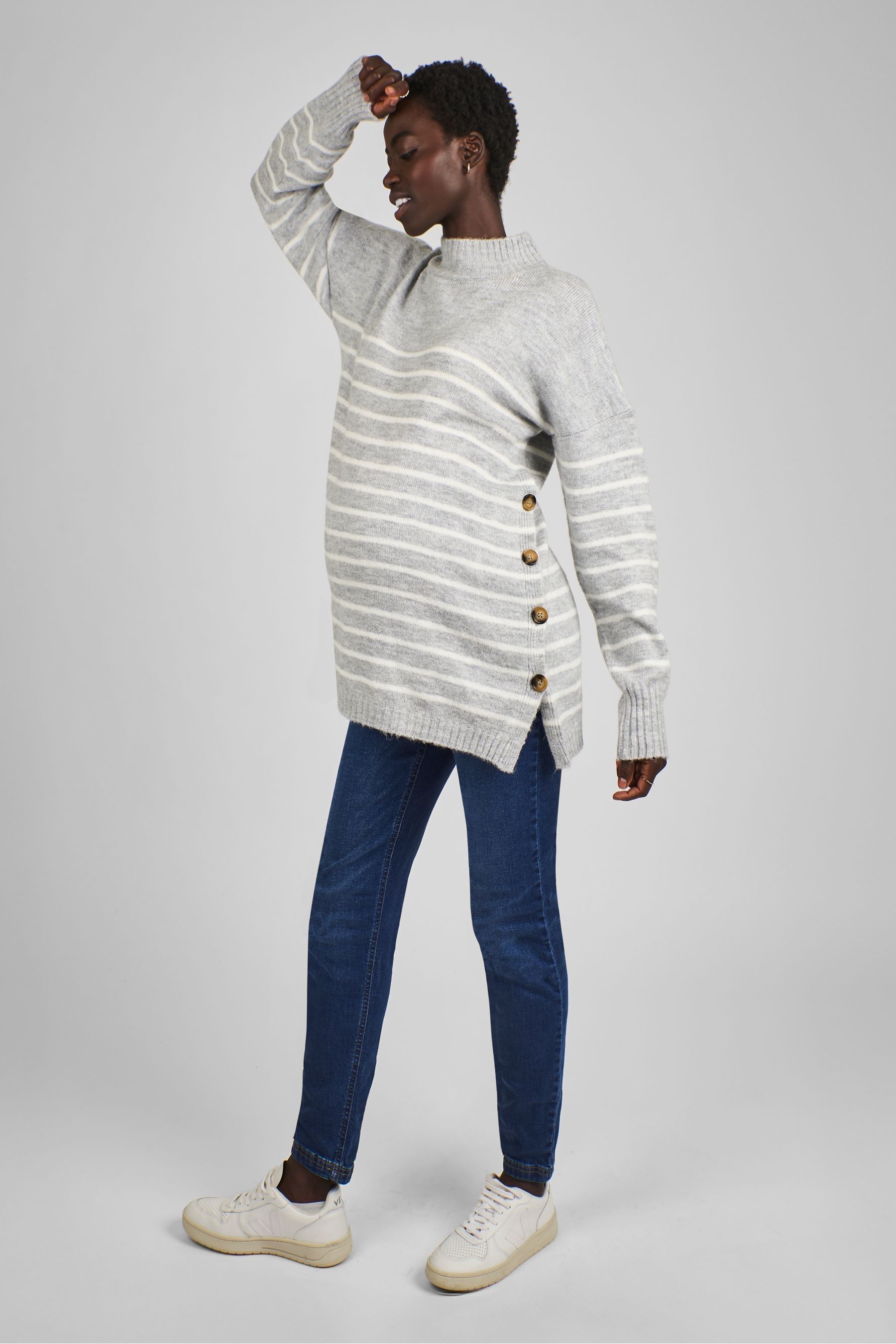 Buy JoJo Maman Bébé Grey Turtle Neck Maternity Nursing Jumper from the ...