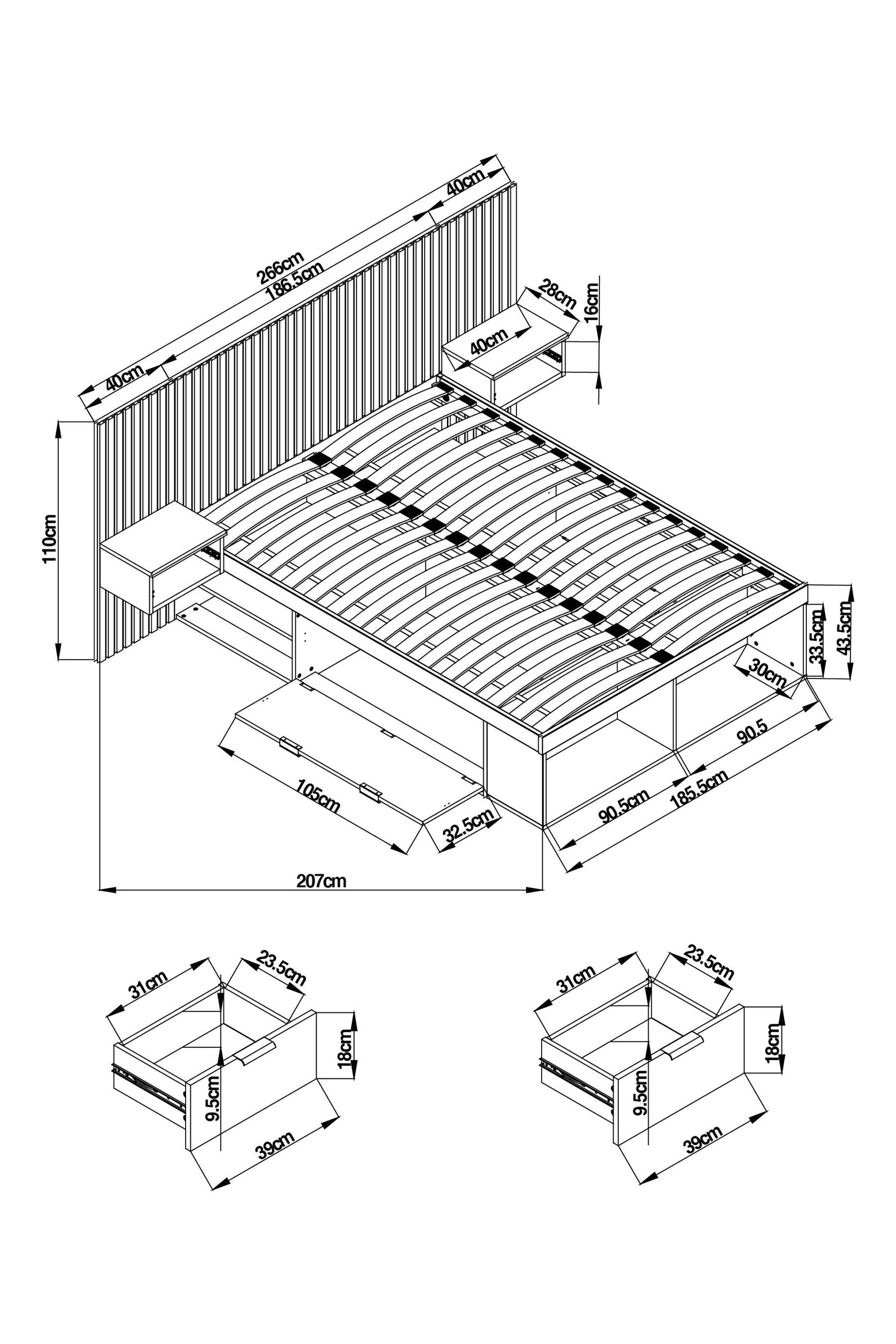 Oak Effect Bronx Wooden Hotel Bed Frame with Platform Storage and ...
