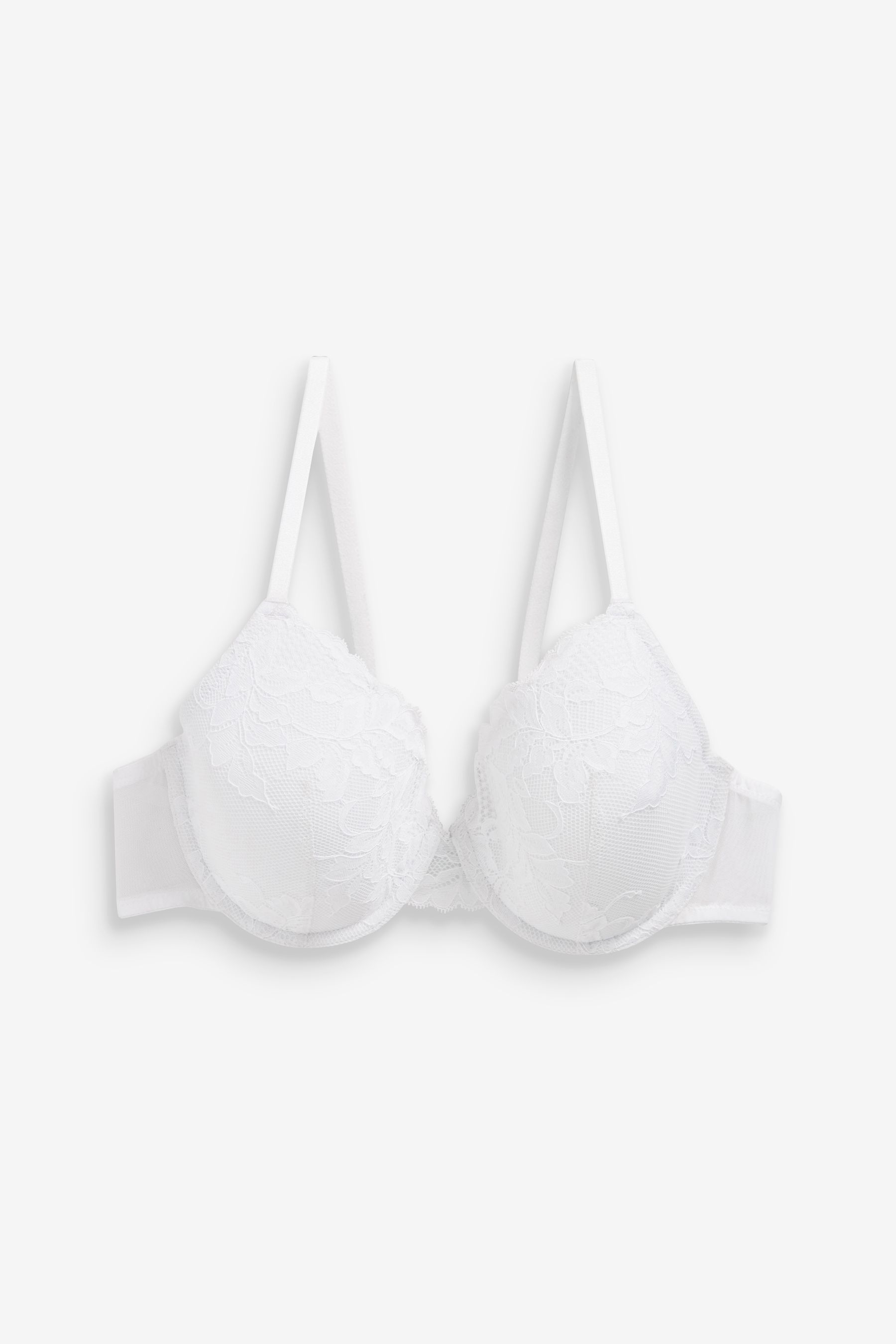 Buy White/Blue Pad Full Cup Lace Bras 2 Pack from the Next UK online shop