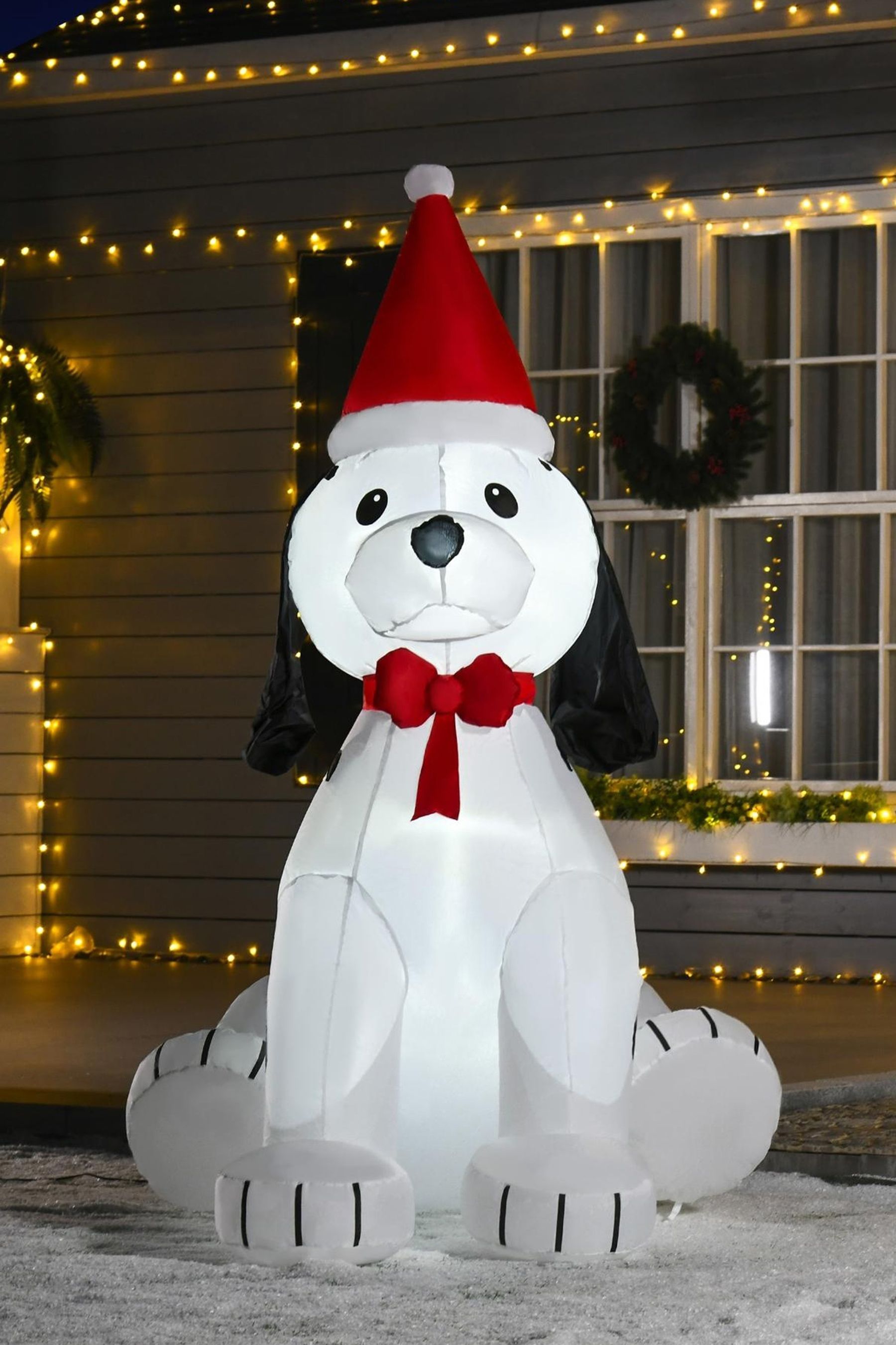 Buy Homcom Red Outdoor 6ft Inflatable Christmas Dog Decoration from the ...