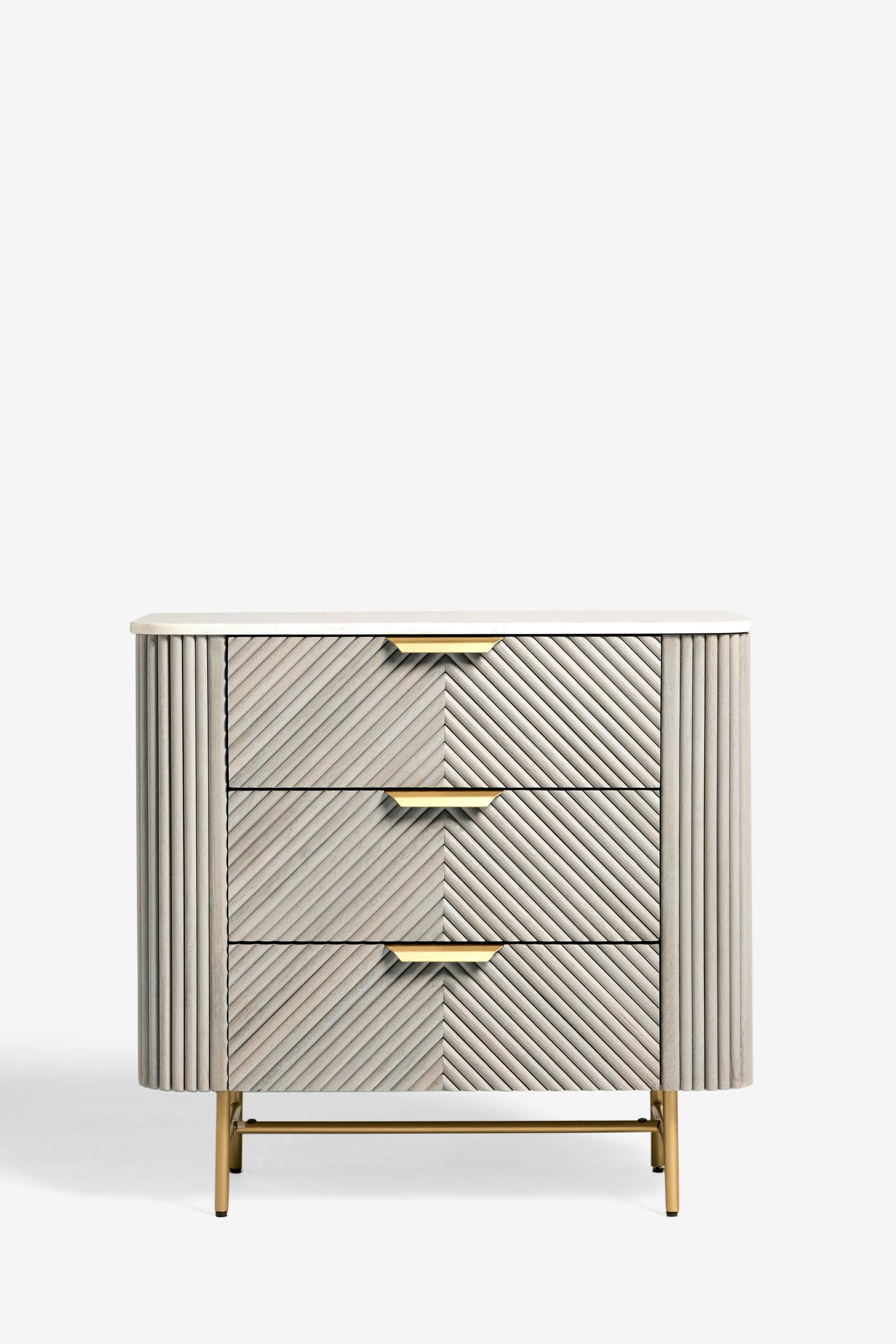 Buy Light Grey Valencia Mango 3 Drawer Chest of Drawers from Next Ireland