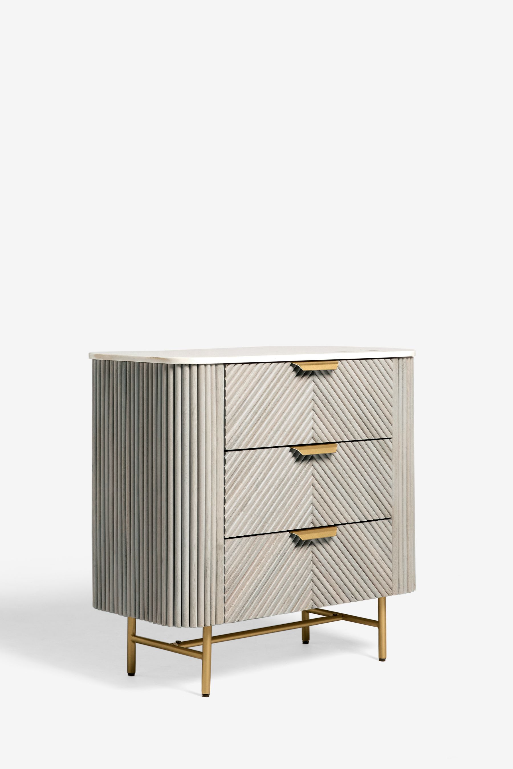 Buy Light Grey Valencia Mango 3 Drawer Chest of Drawers from Next Ireland
