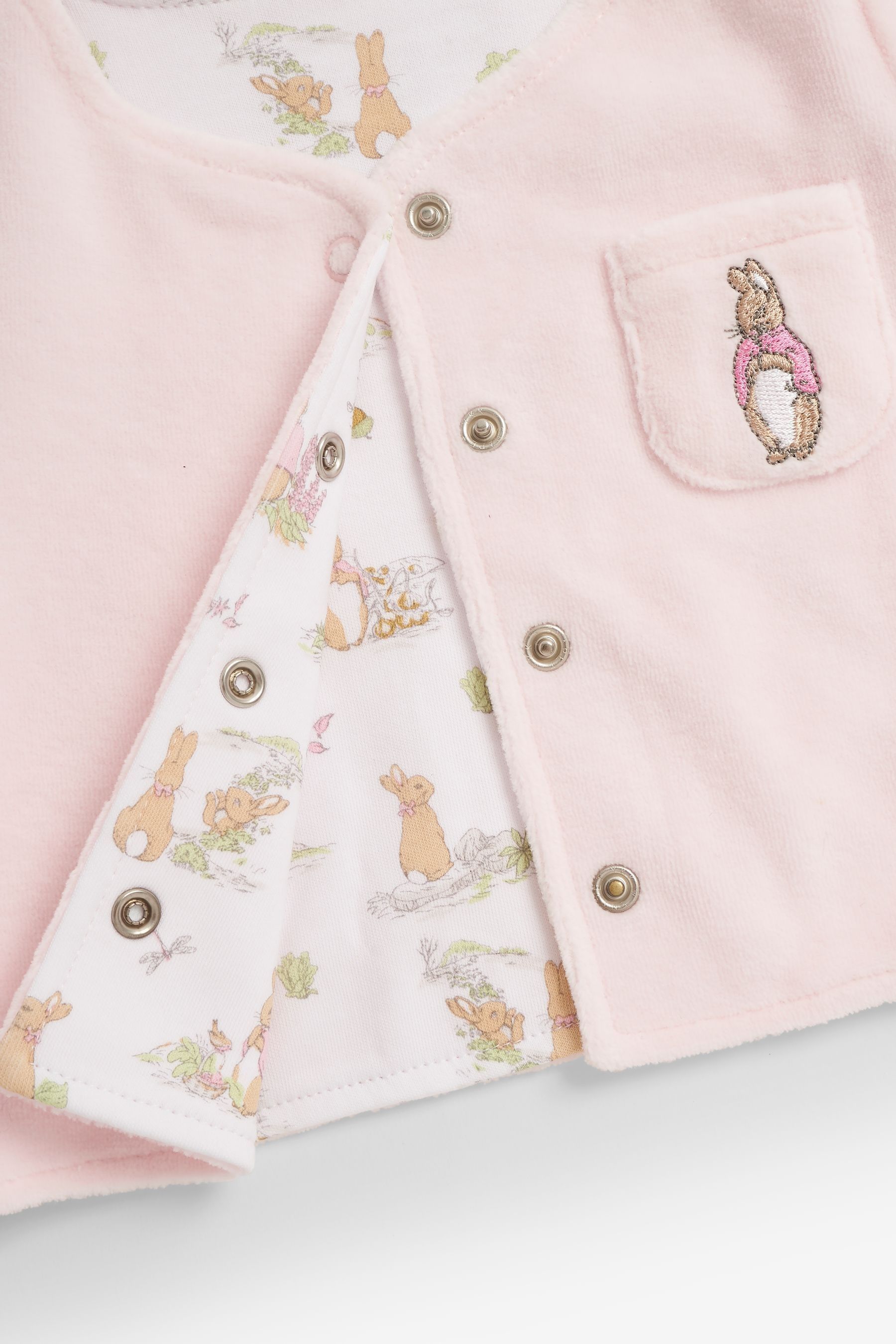 Buy JoJo Maman Bébé Pink 3-Piece Flopsy Bunny Sleepsuit, Jacket & Hat ...
