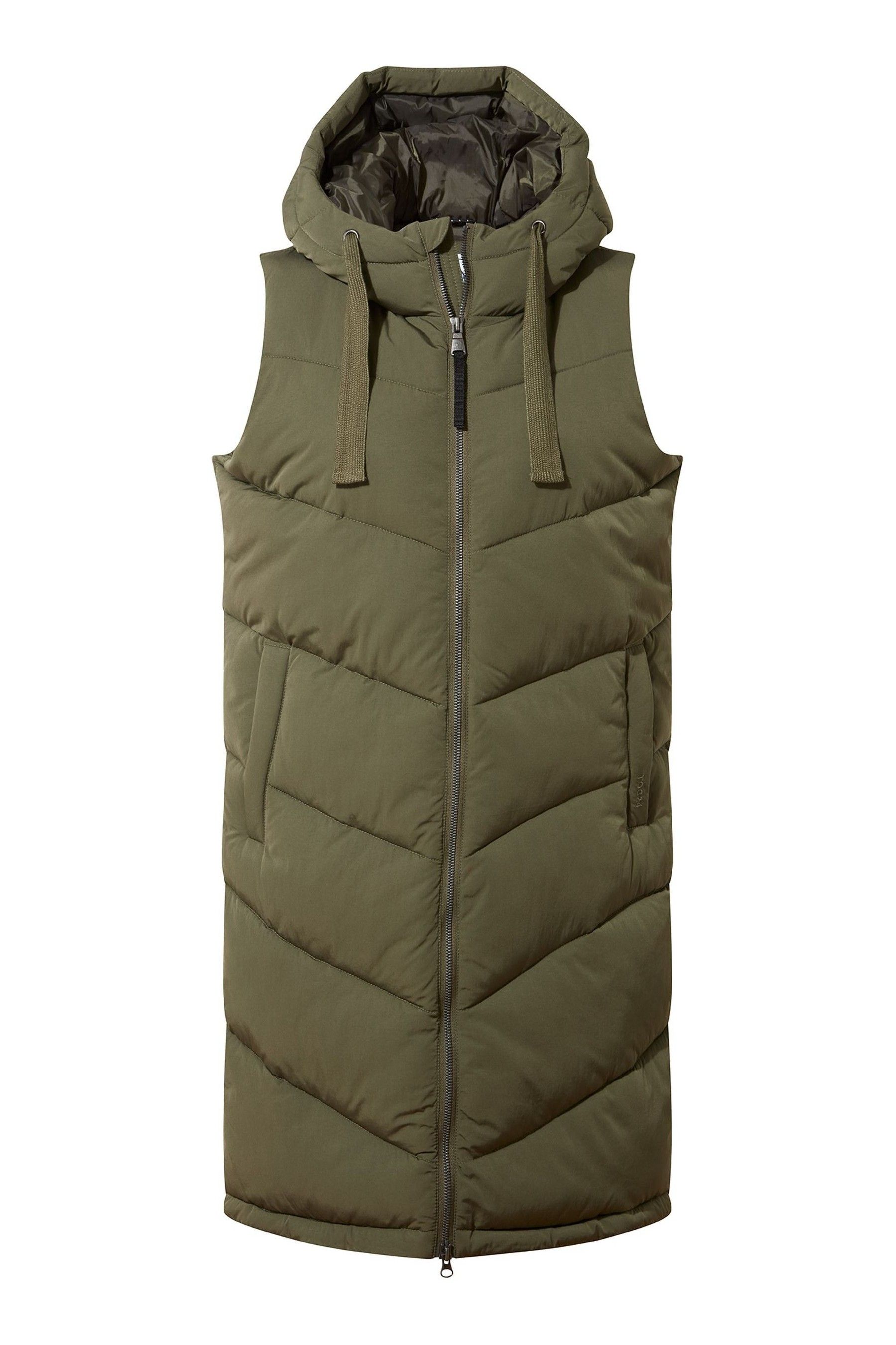 Buy Tog 24 Womens Green Ranskill Long Padded Gilet from Next Ireland