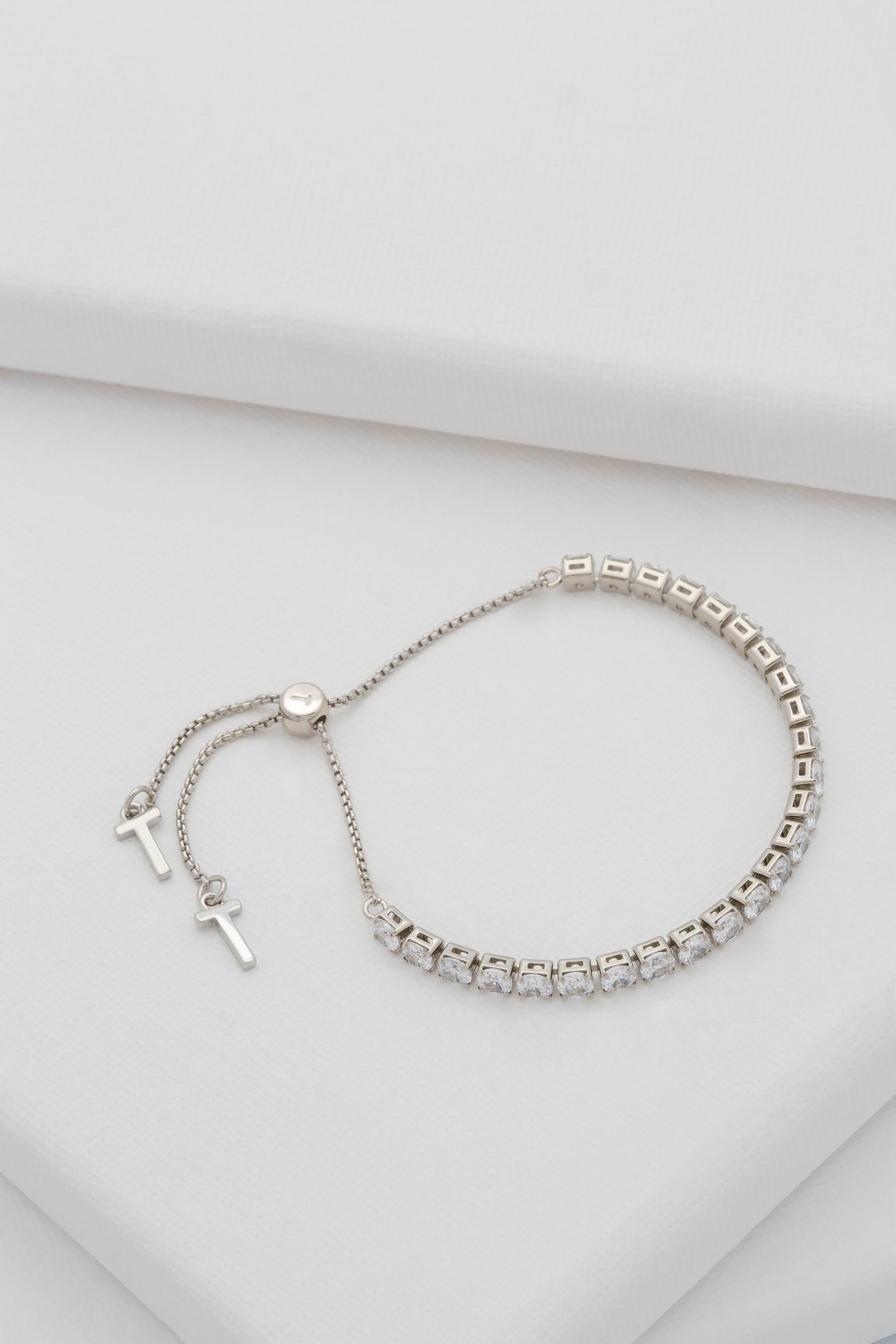 Buy Ted Baker Silver Tone MELRAH: Crystal Adjustable Tennis Bracelet ...