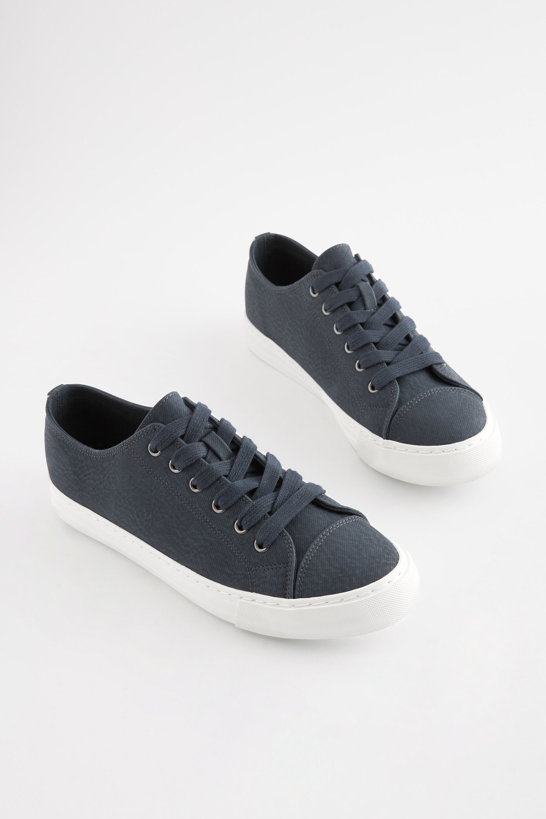Buy Navy Blue Wide Fit Forever Comfort® Patent Baseball Trainers from ...