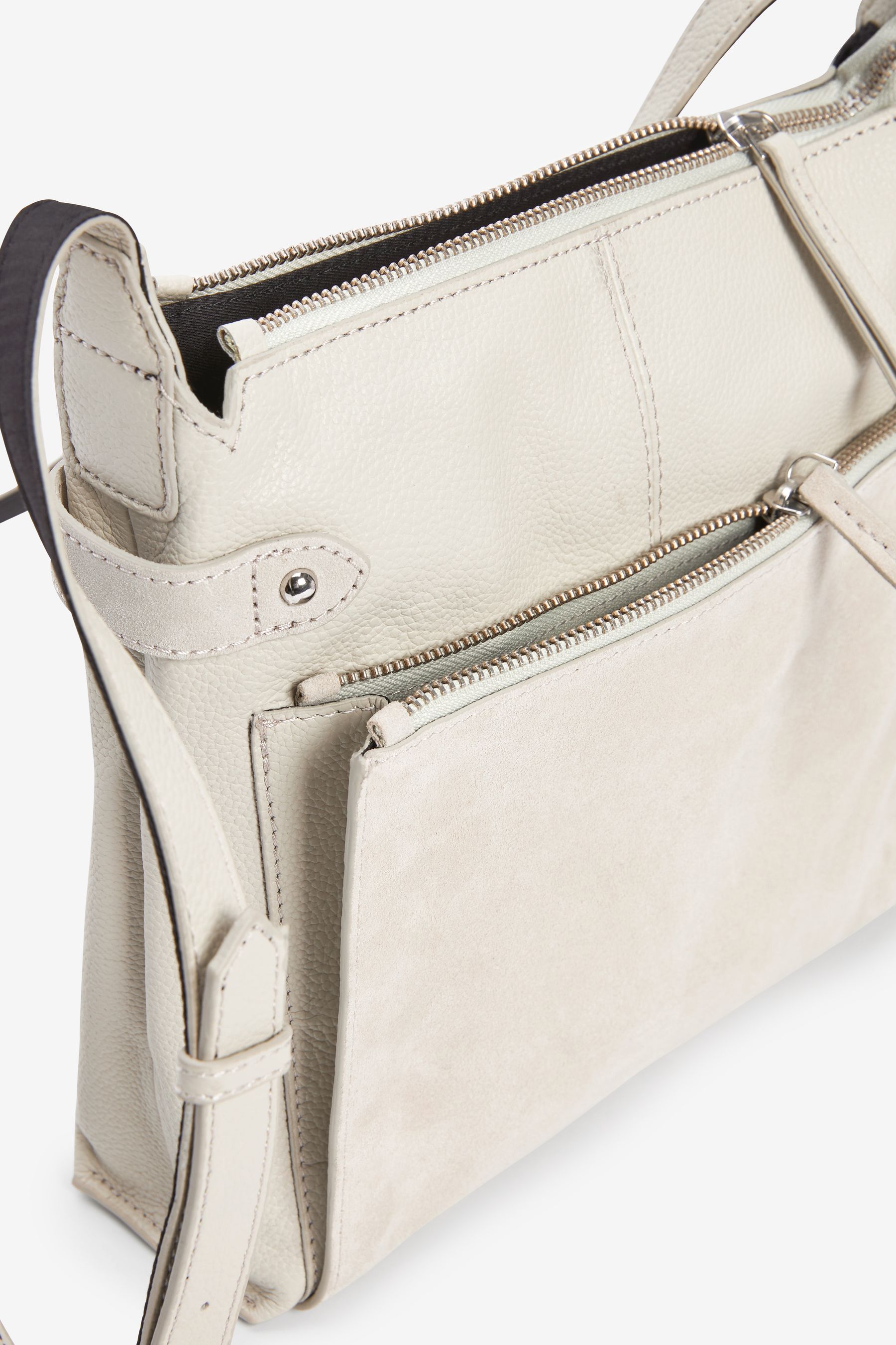 Buy Bone Cream Leather Pocket Messenger Bag from the Next UK online shop