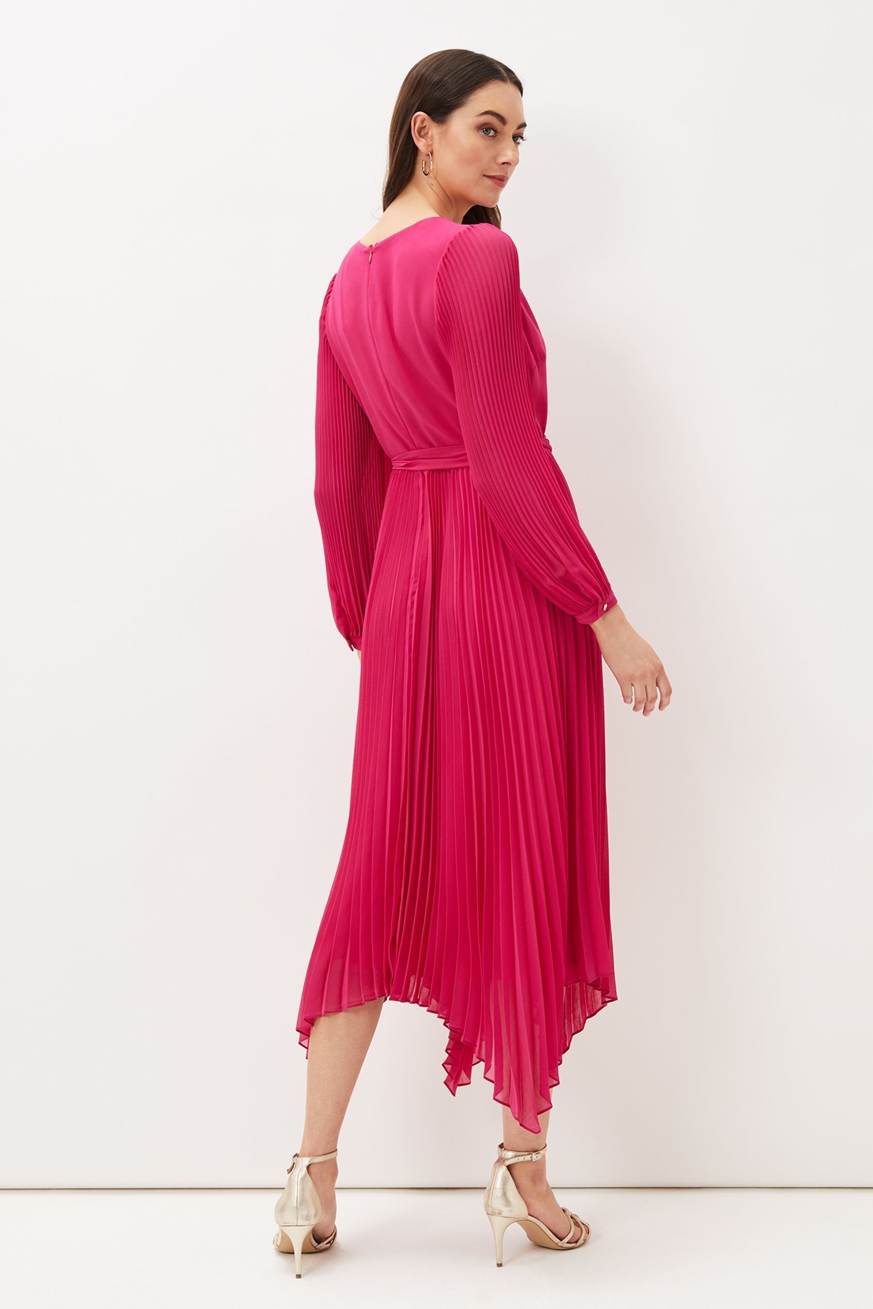 Buy Phase Eight Pink Petra Pleated Wrap Dress from Next Ireland