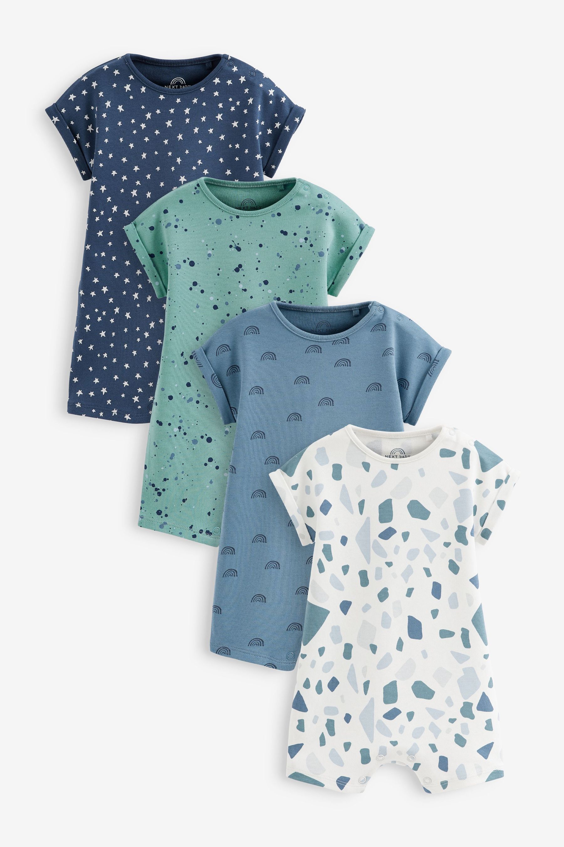 Buy Baby Rompers 4 Pack from Next Luxembourg