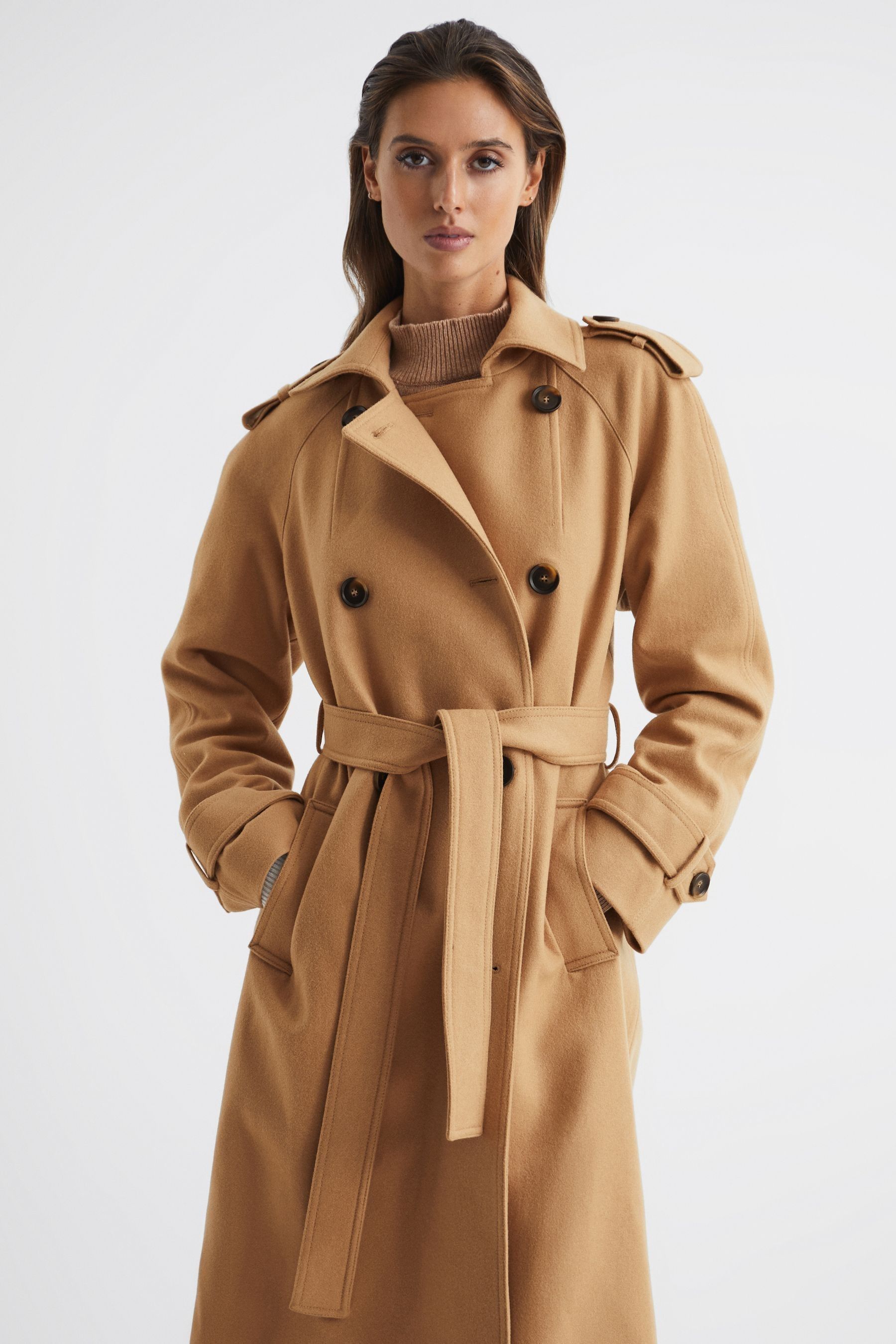 Buy Reiss Camel Kaiya Wool Trench Coat from the Next UK online shop