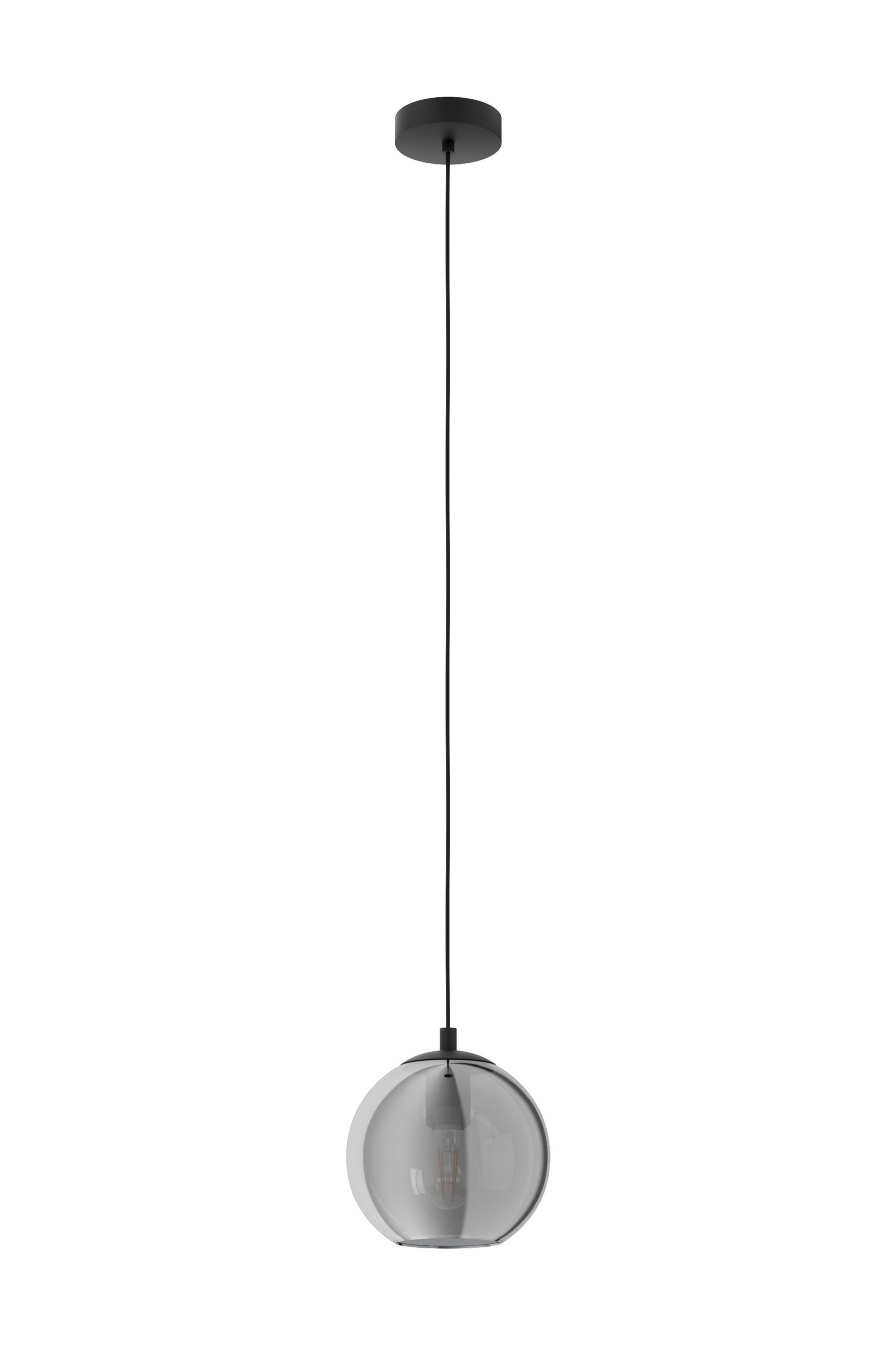 Buy Eglo Black Ariscani Smoked Glass Single Pendant from the Next UK ...