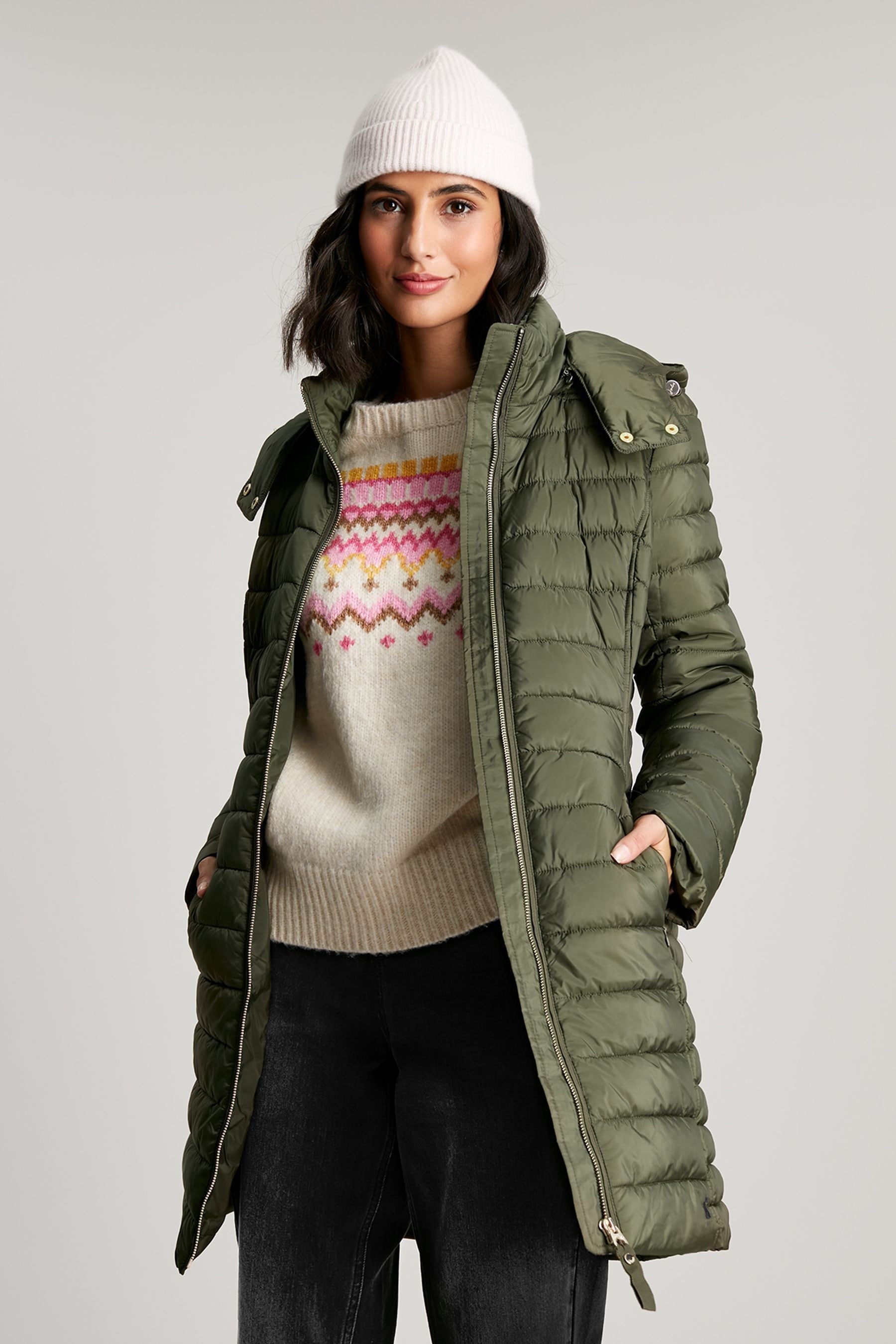 Buy Joules Canterbury Long Green Padded Coat from Next Ireland