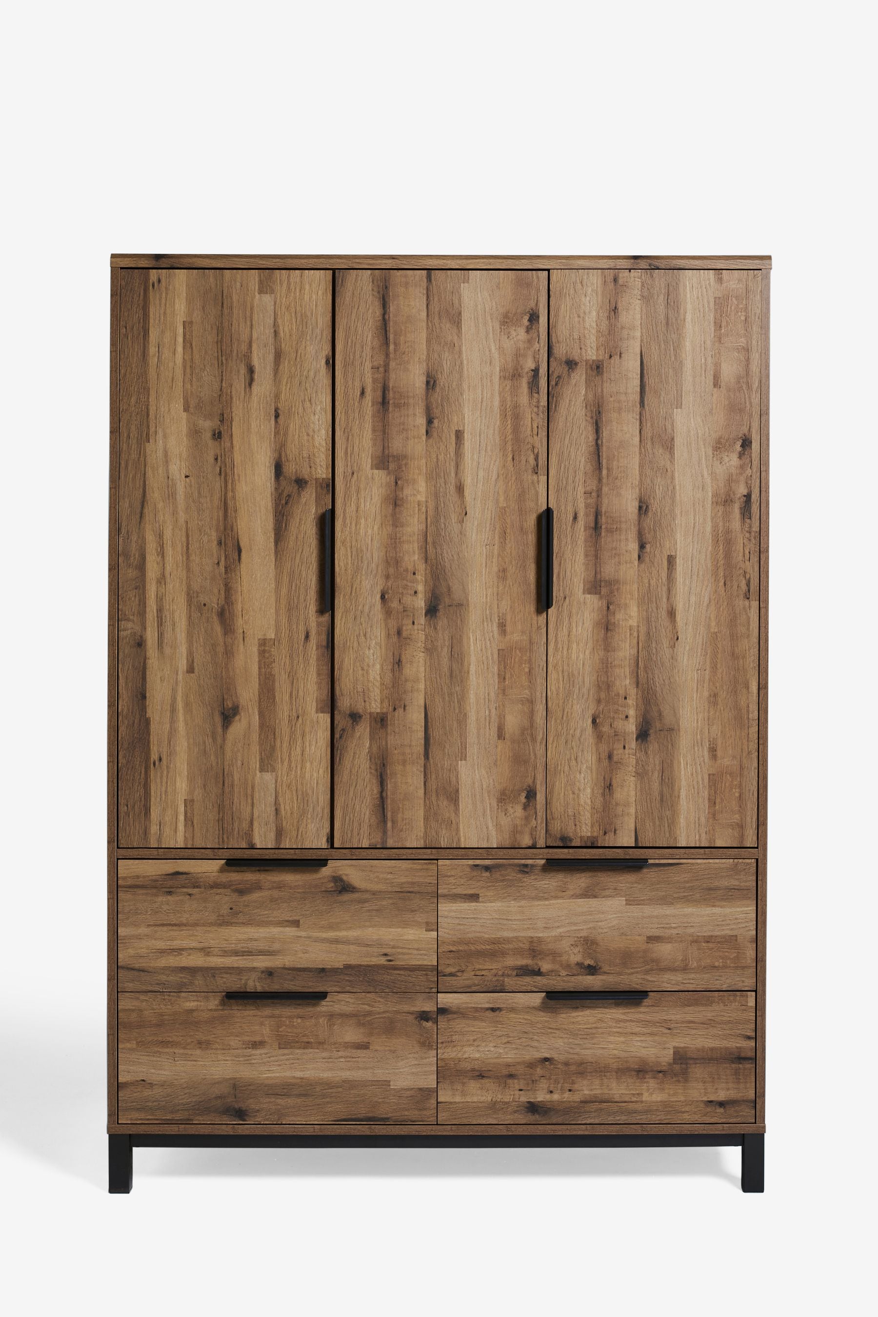 Buy Dark Bronx Oak Effect Triple, 4 Drawers Wardrobe from the Next UK ...
