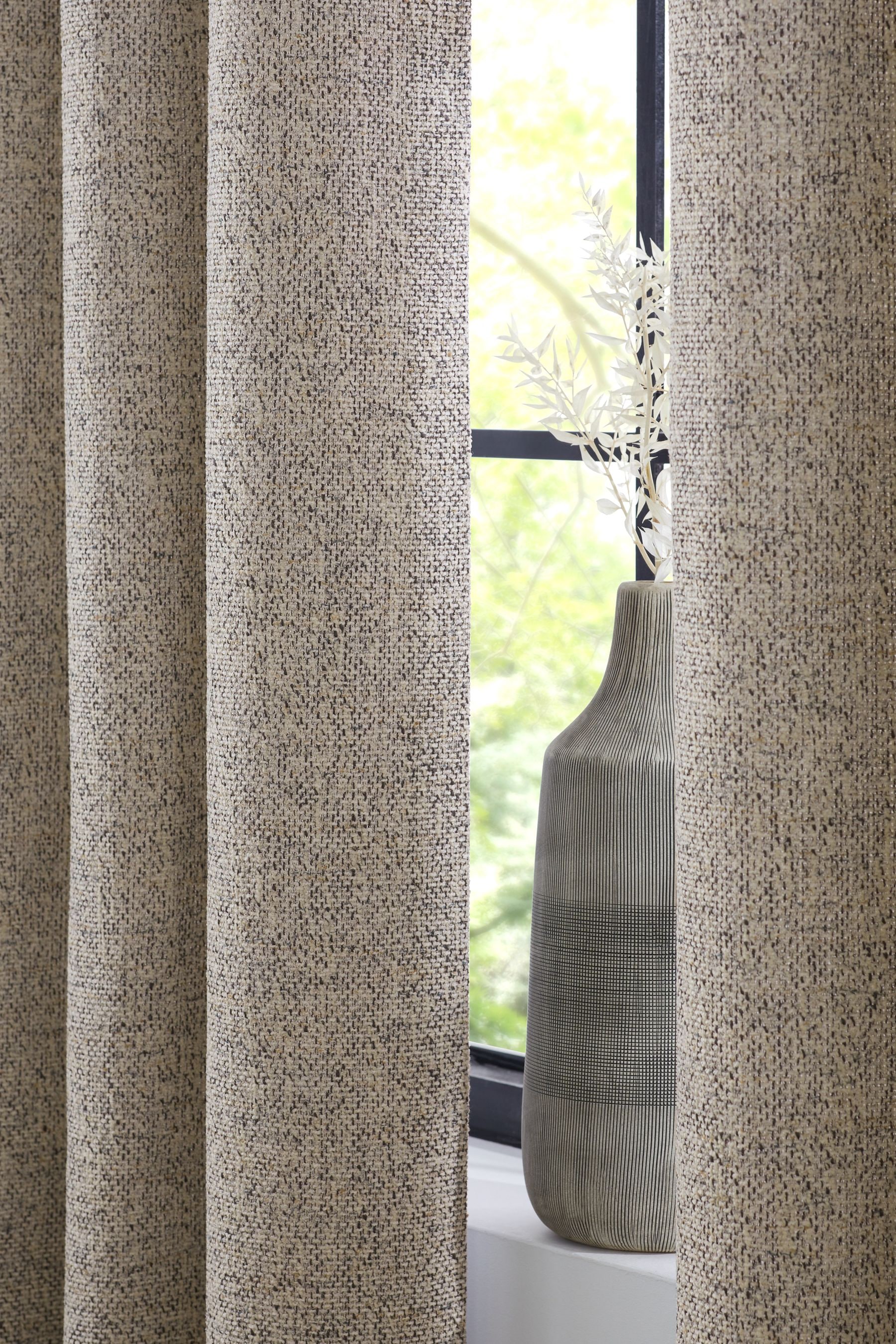 Buy Natural Bobble Texture Blackout/Thermal Eyelet Curtains from the ...