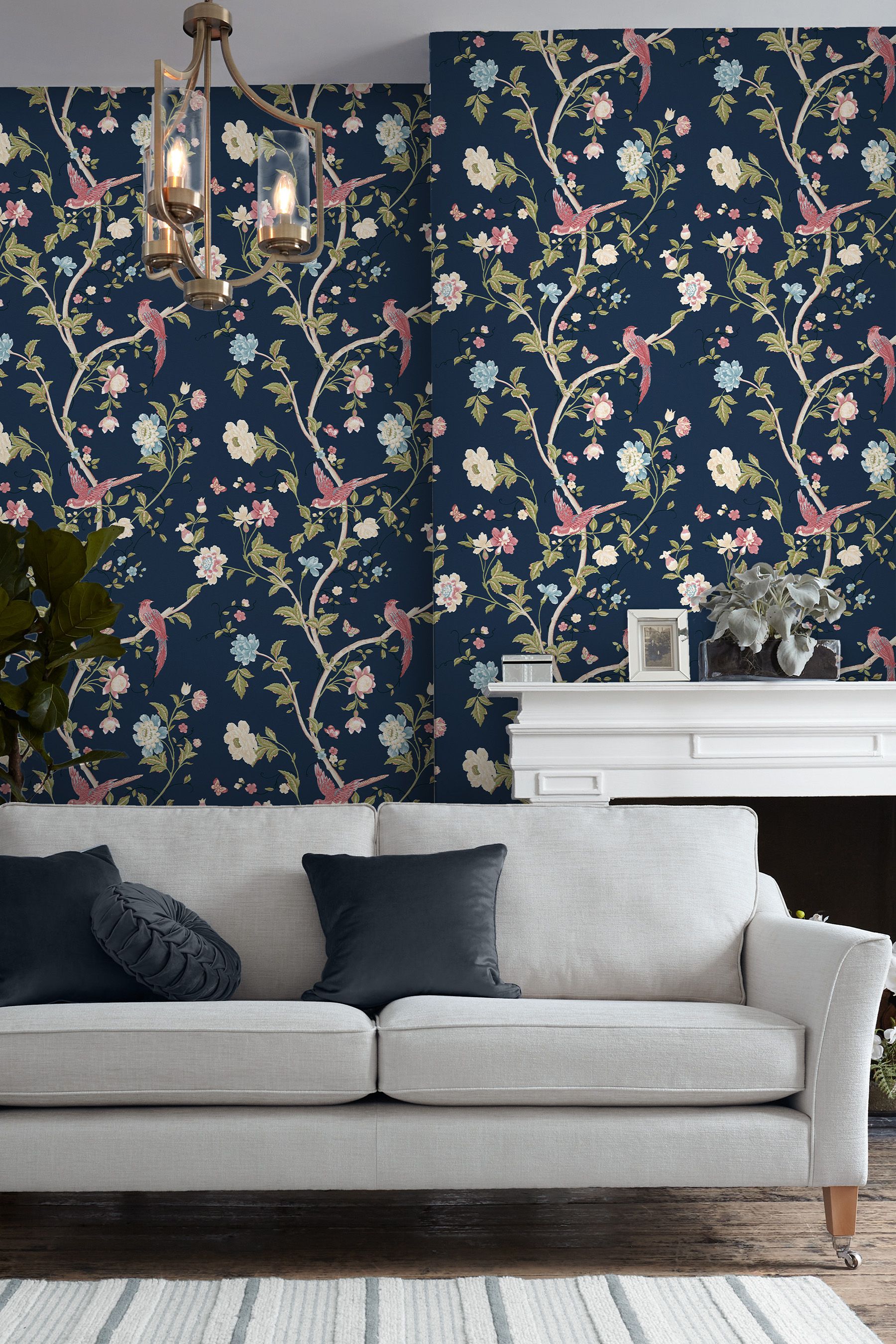Buy Laura Ashley Midnight Blue Summer Palace A4 Wallpaper Sample from ...