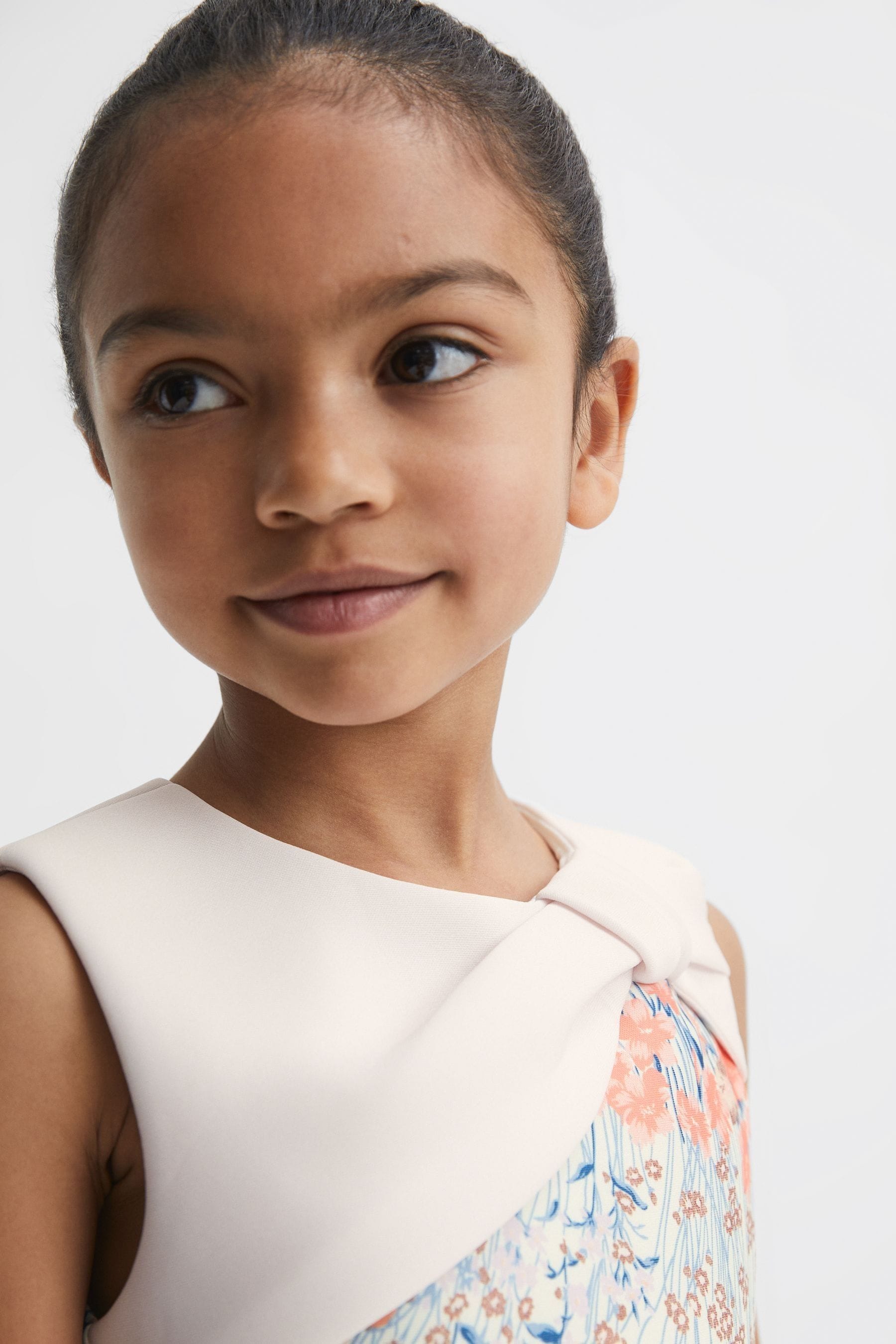 Buy Reiss Pale Pink Emily Junior Scuba Floral Printed Dress from the ...