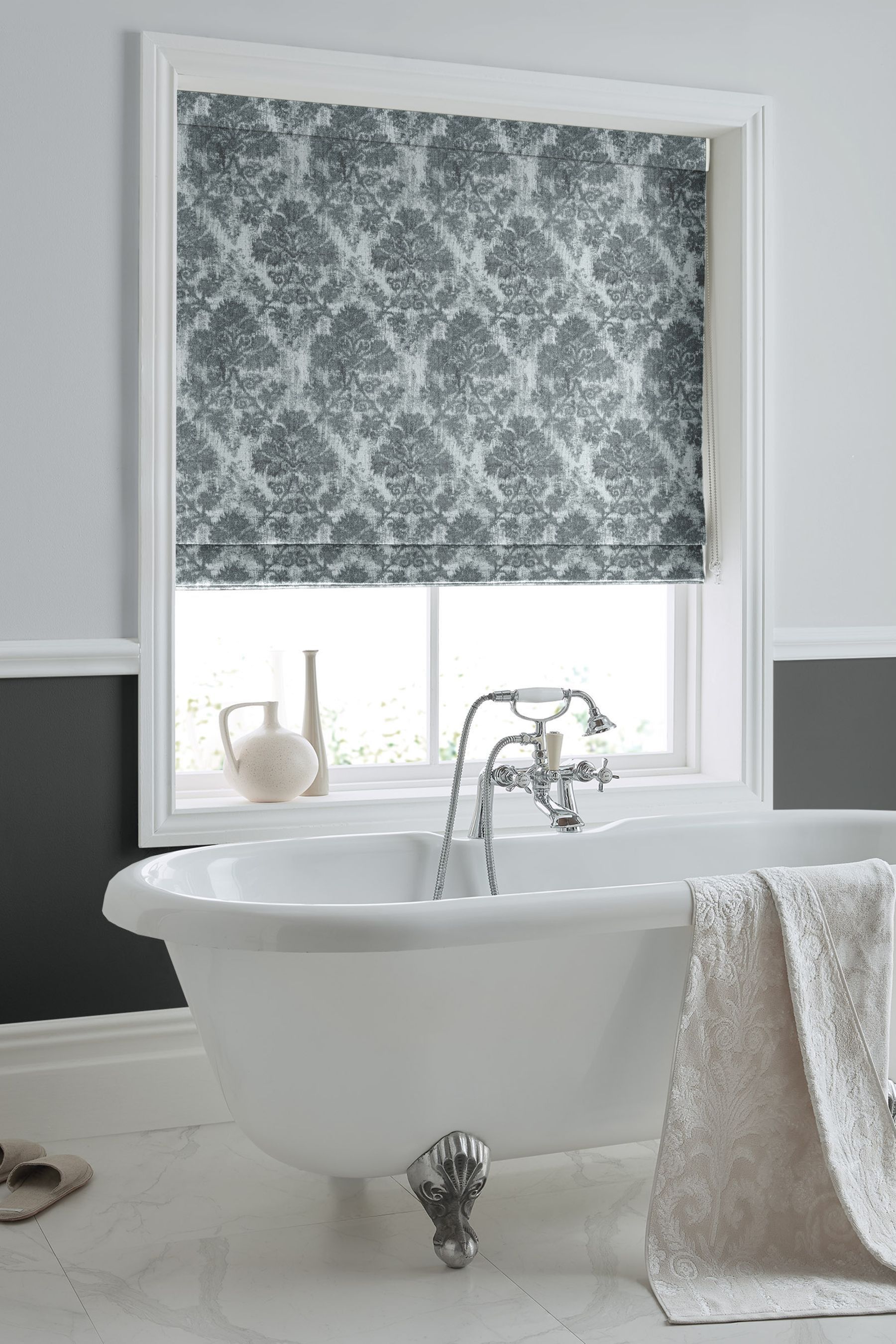 Buy Laura Ashley Grey Forden Made to Measure Roman Blinds from the Next ...