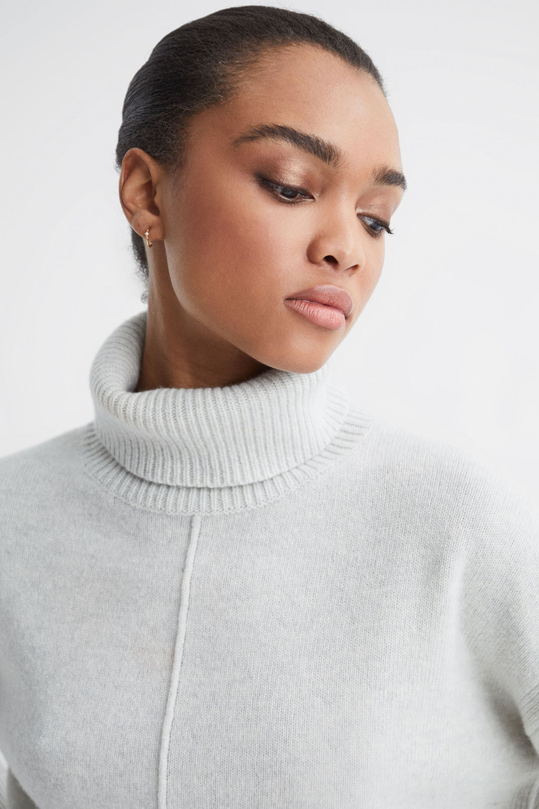 Buy Reiss Grey Marl Sarah Wool-Cashmere Roll Neck Jumper from the Next ...