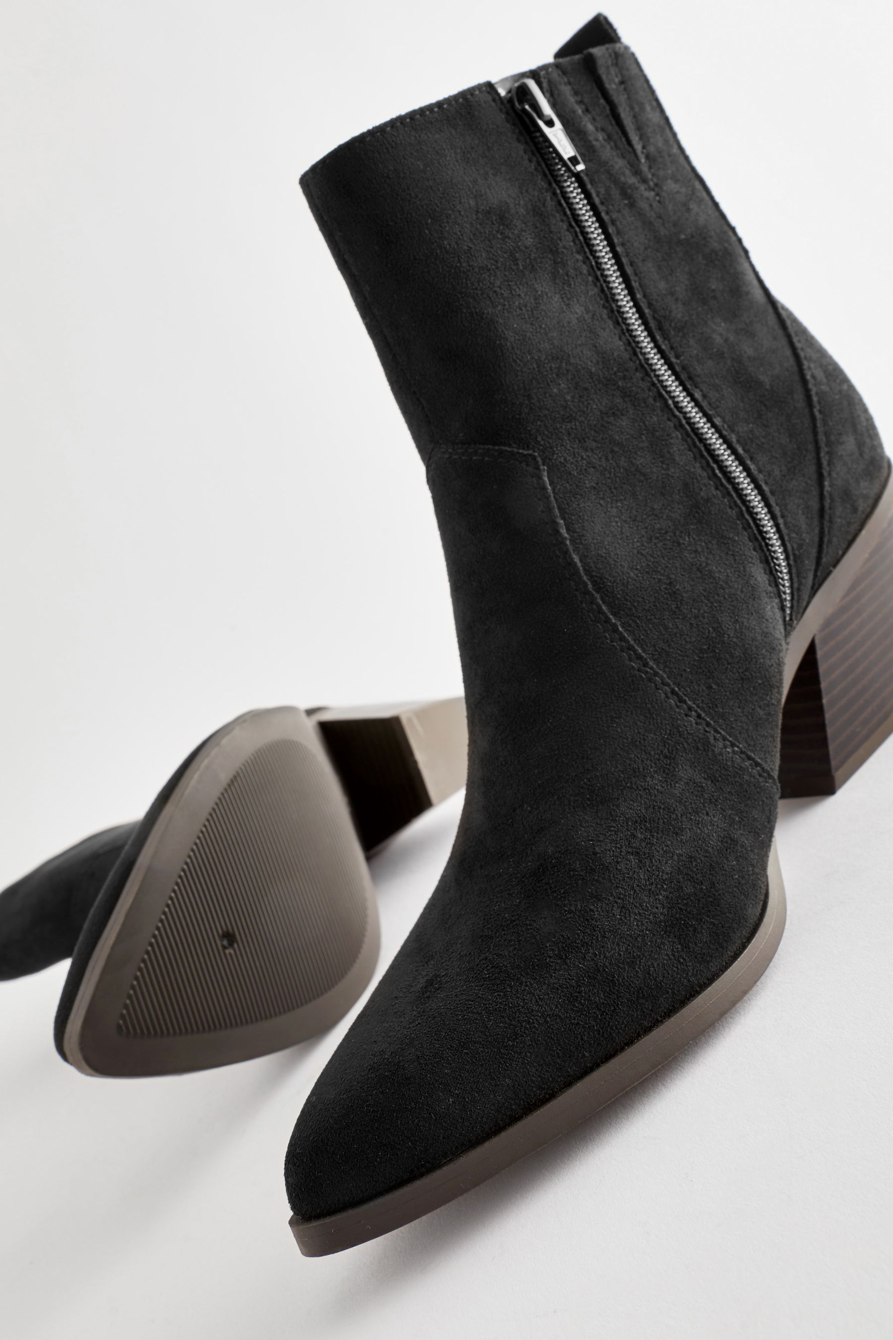 Buy Black Regular/Wide Fit Forever Comfort® Cowboy Western Ankle Boots ...
