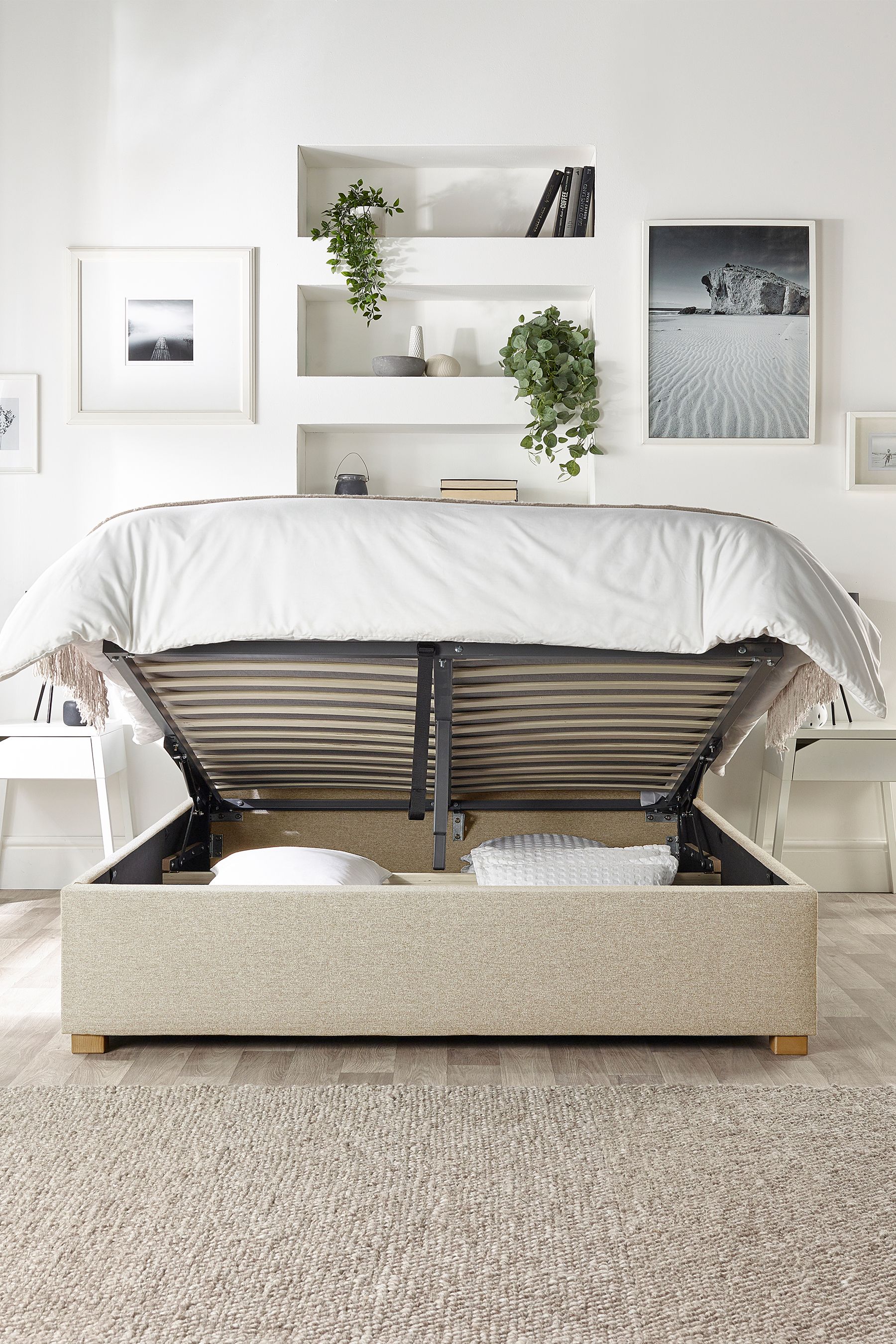 Buy Catherine Lansfield Natural Soho Wing Ottoman Bed from the Next UK ...