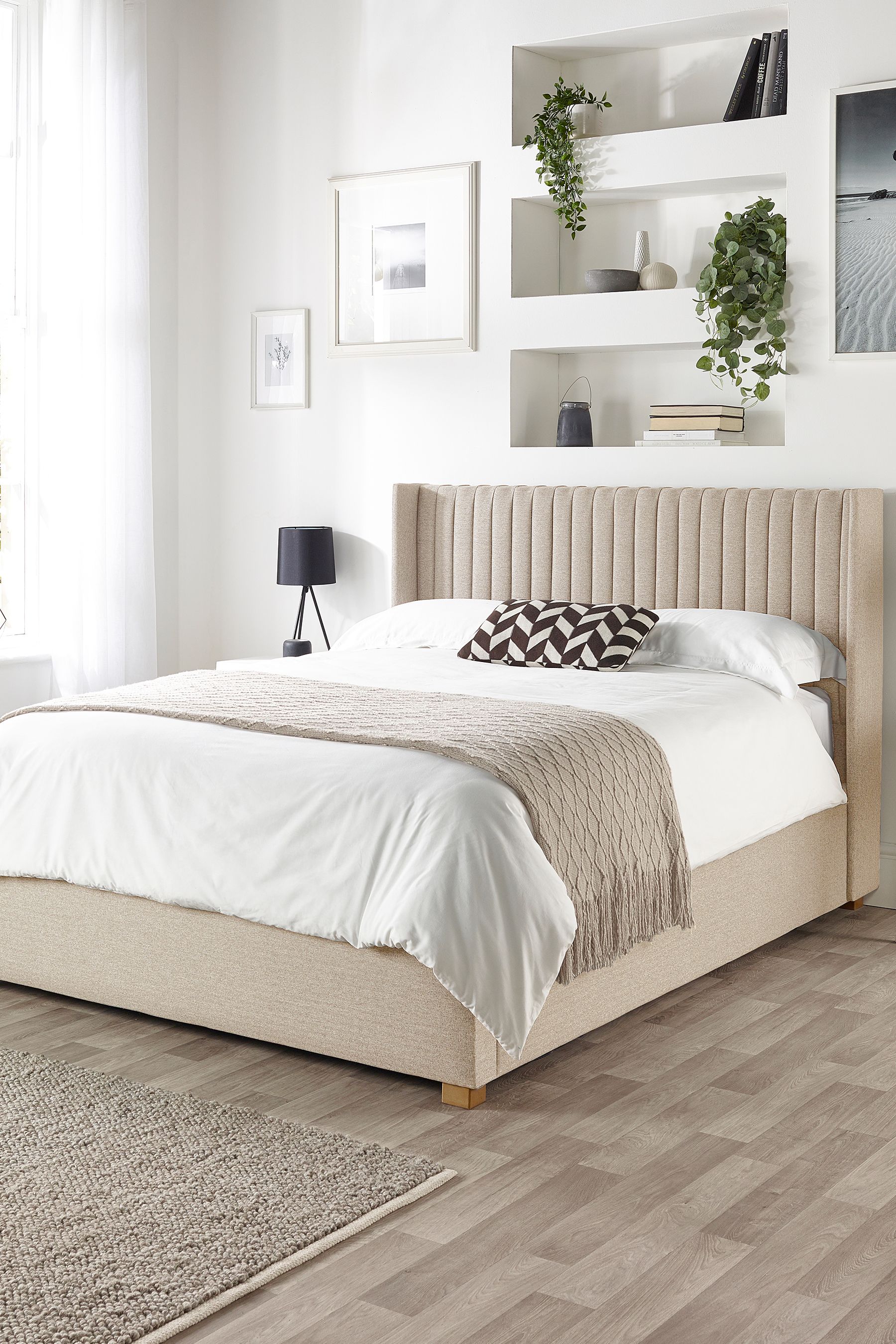 Buy Catherine Lansfield Natural Soho Wing Ottoman Bed from the Next UK ...