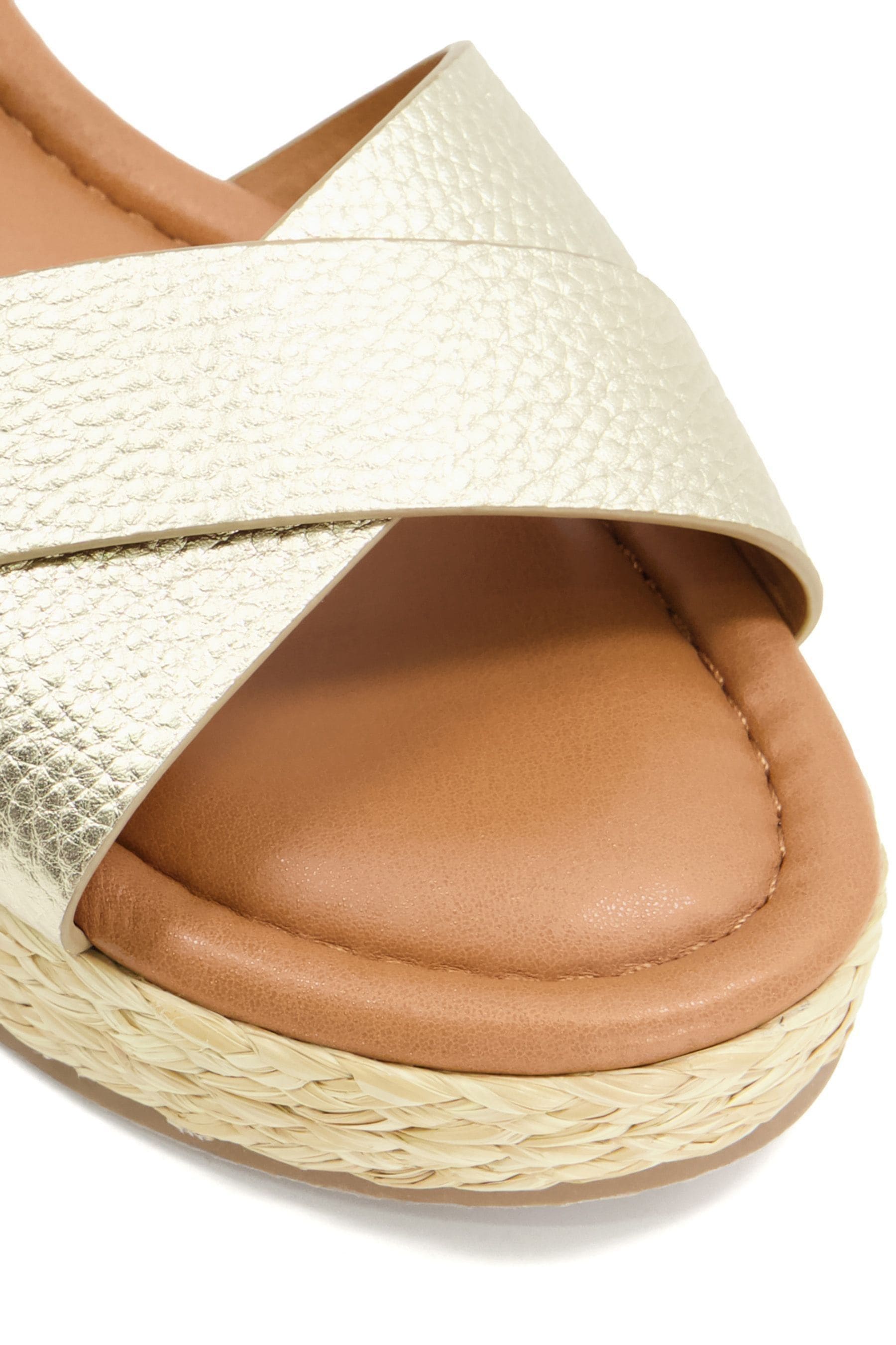 Buy Dune London Gold Linnie Cross Strap Flatform Sandals from the Next ...