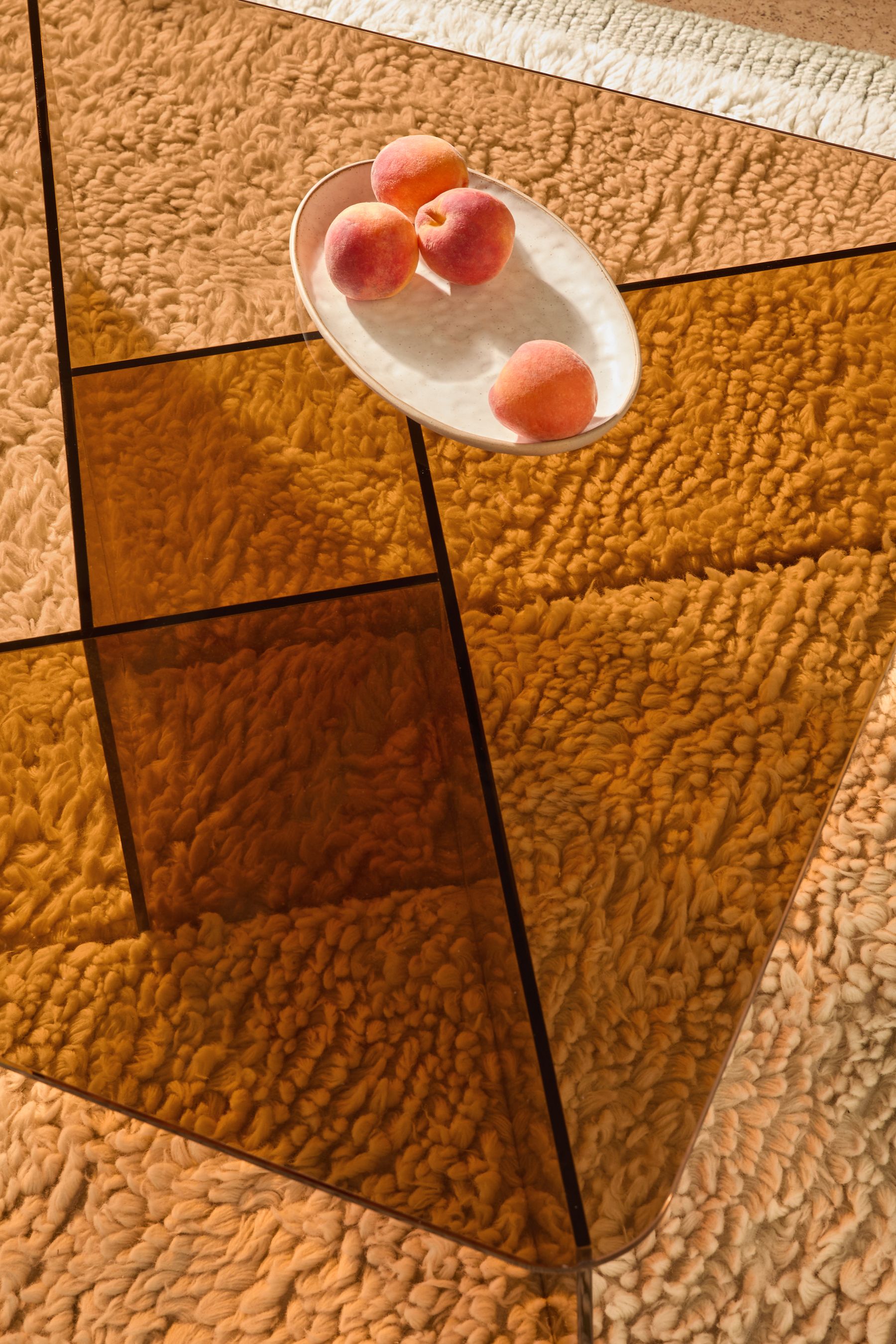 Buy MADE.COM Caramel Glass Oki Square Coffee Table from the Next UK ...