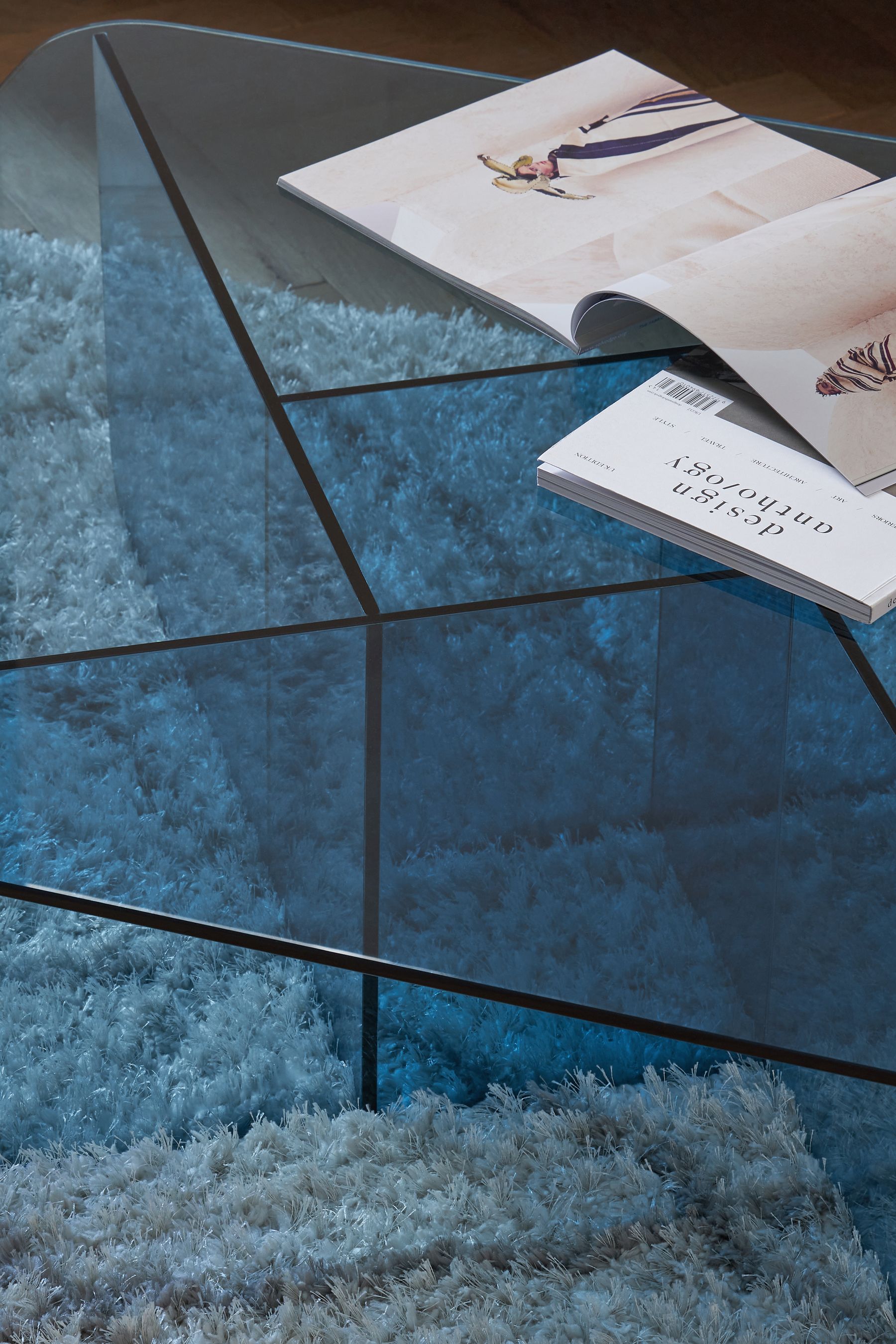 Buy MADE.COM Blue Glass Oki Square Coffee Table from the Next UK online ...