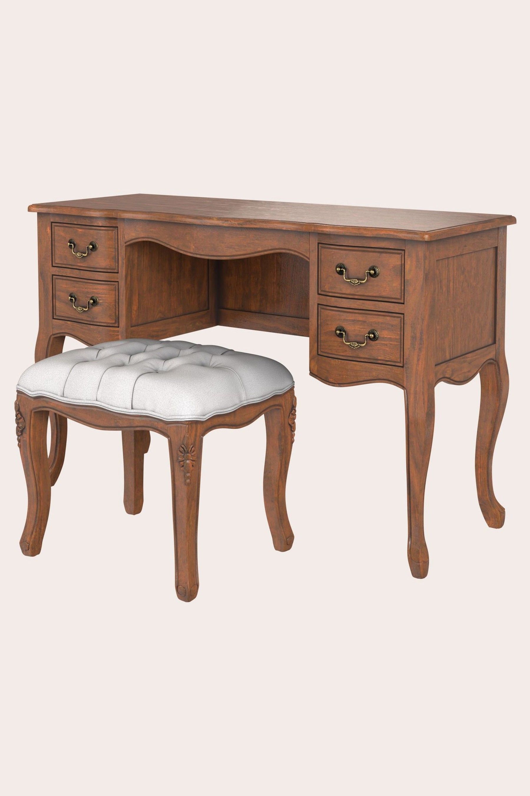 Buy Laura Ashley Walnut Montpellier Dressing Table Stool Set from the ...