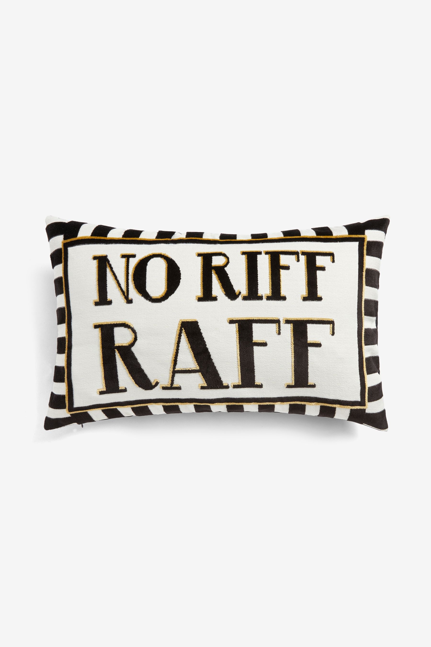 Buy Black 40 x 59cm No Riff Raff Cushion from Next Ireland