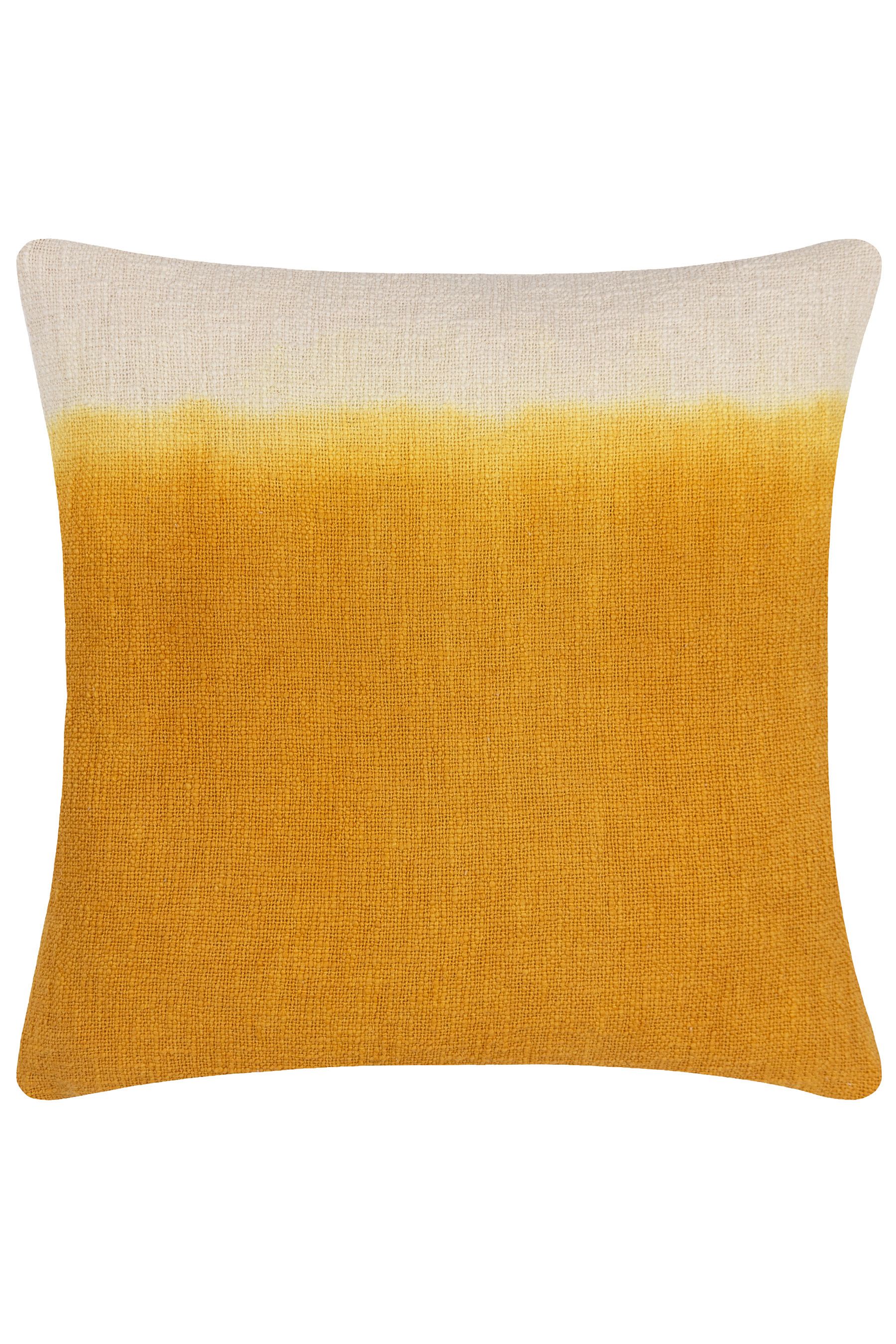Buy furn. Ochre Yellow Mizu Dip Dye Cotton Square Cushion from the Next ...