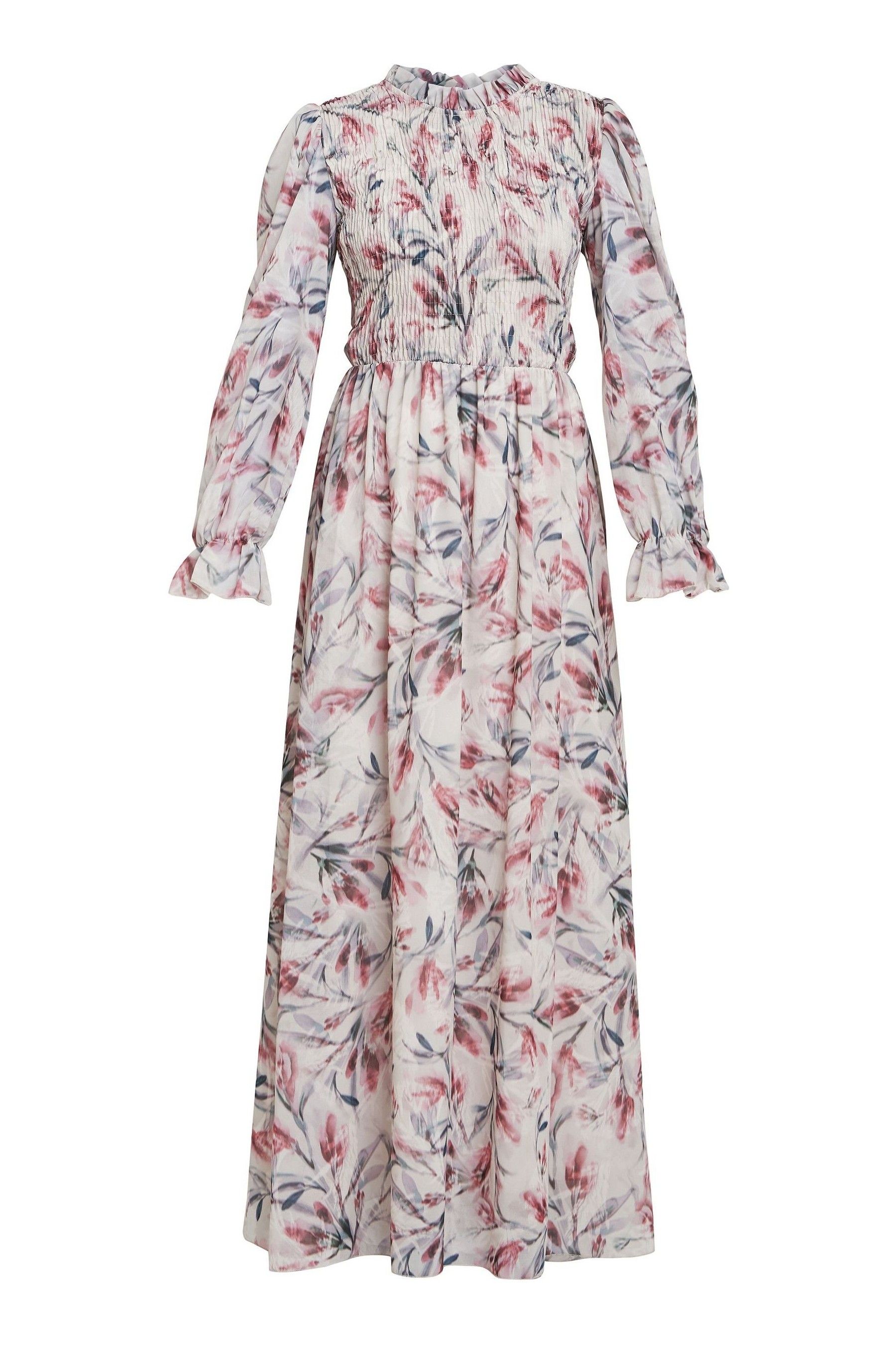Buy Gina Bacconi Thea Sheered Long Sleeve Dress from the Laura Ashley ...