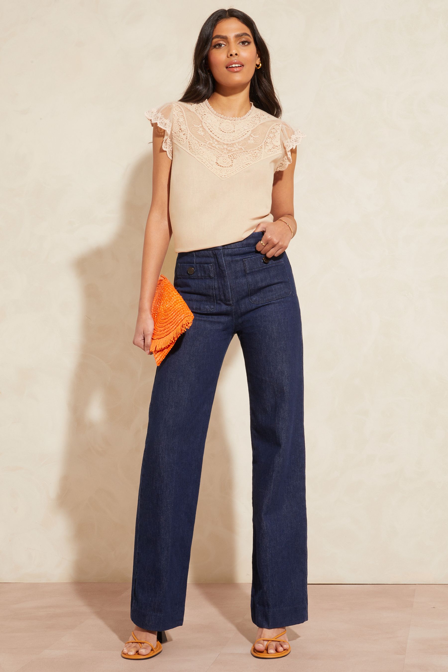 Buy Love & Roses Sleeveless Lace Insert Shell Top from Next Netherlands