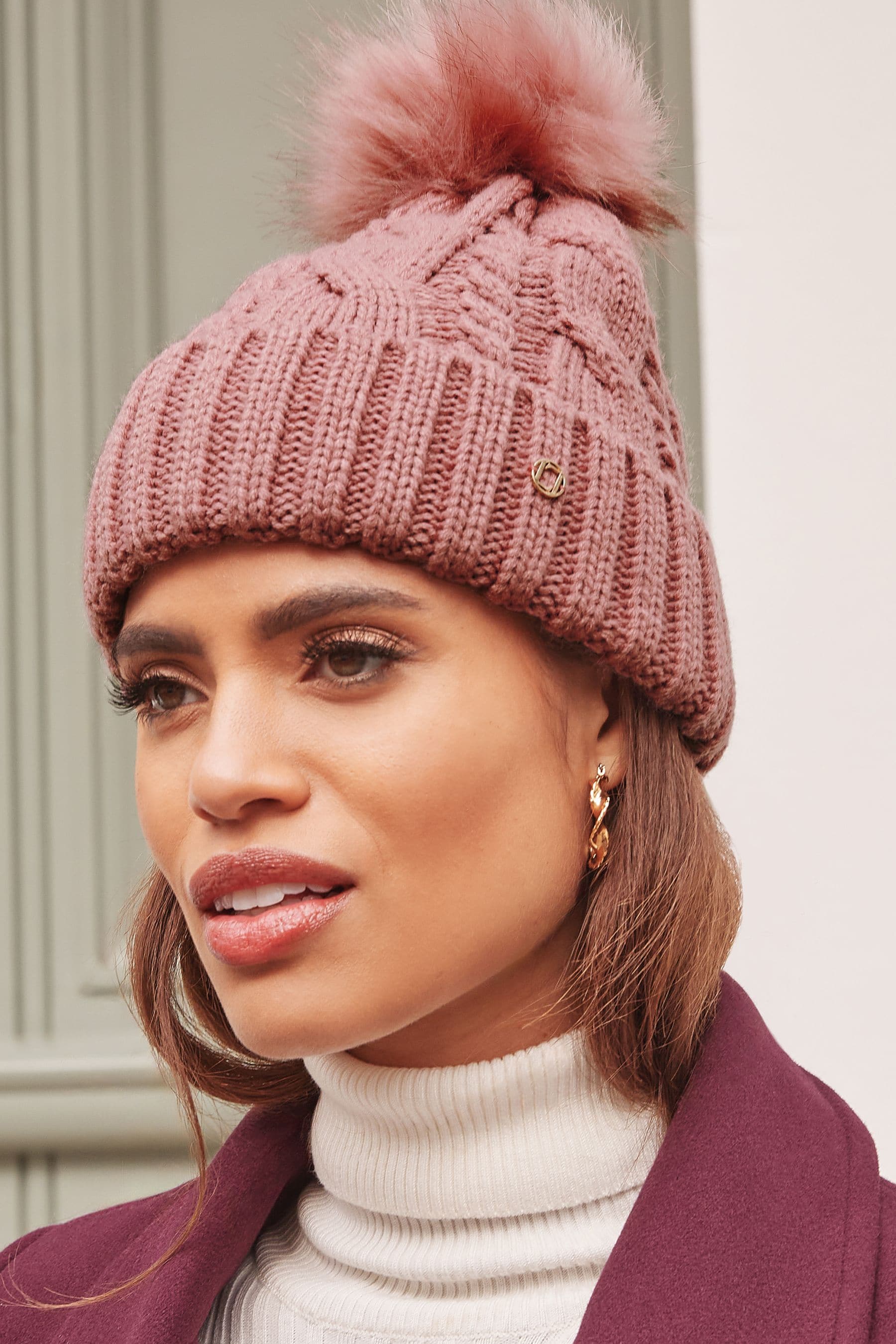 Buy Lipsy Cosy Knit Faux Fur Bobble Hat from Next USA