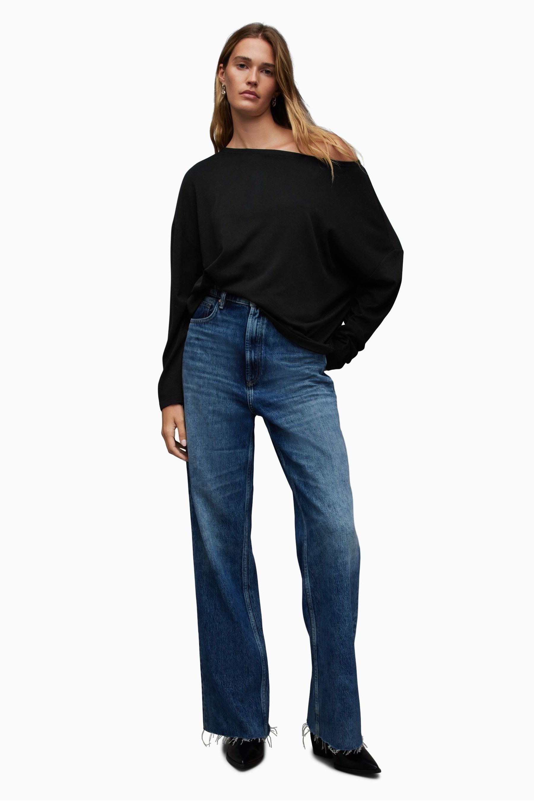 Buy AllSaints Black Off The Shoulder Rita Top from the Next UK online shop