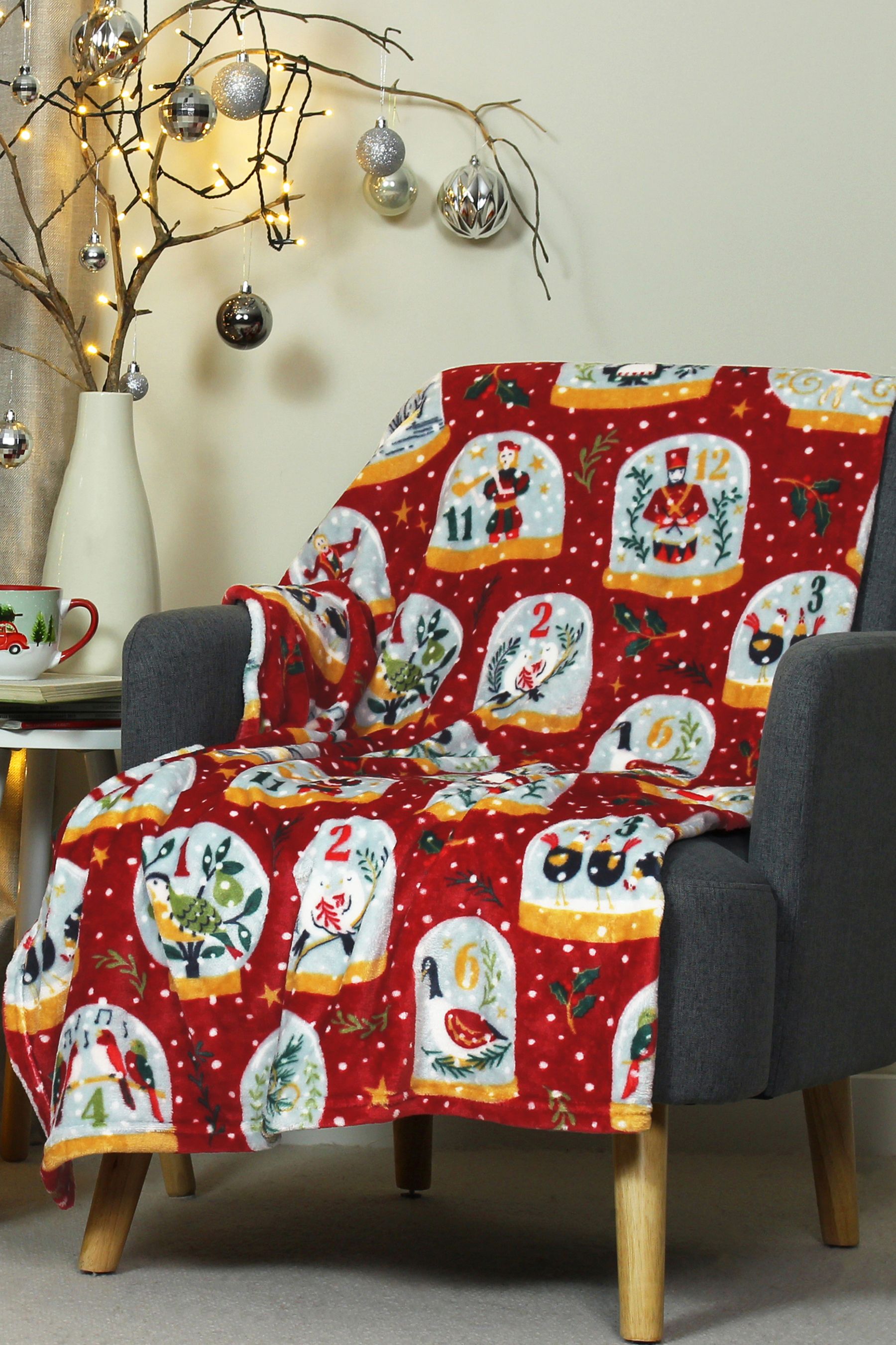 Buy furn. Red Christmas Throw from Next Ireland