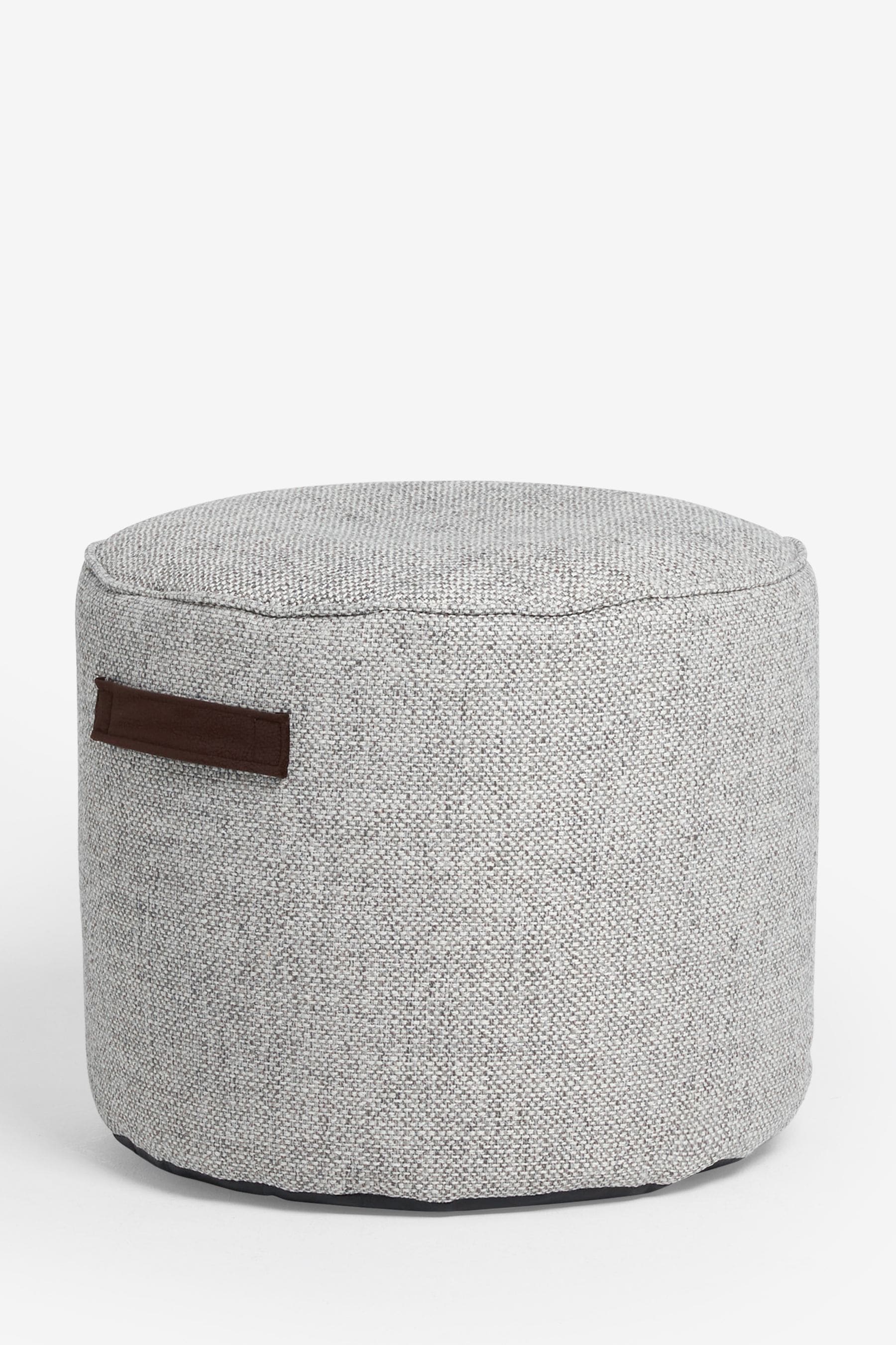 Buy Dove Grey Chunky Weave Pouffe With Handles from Next Ireland
