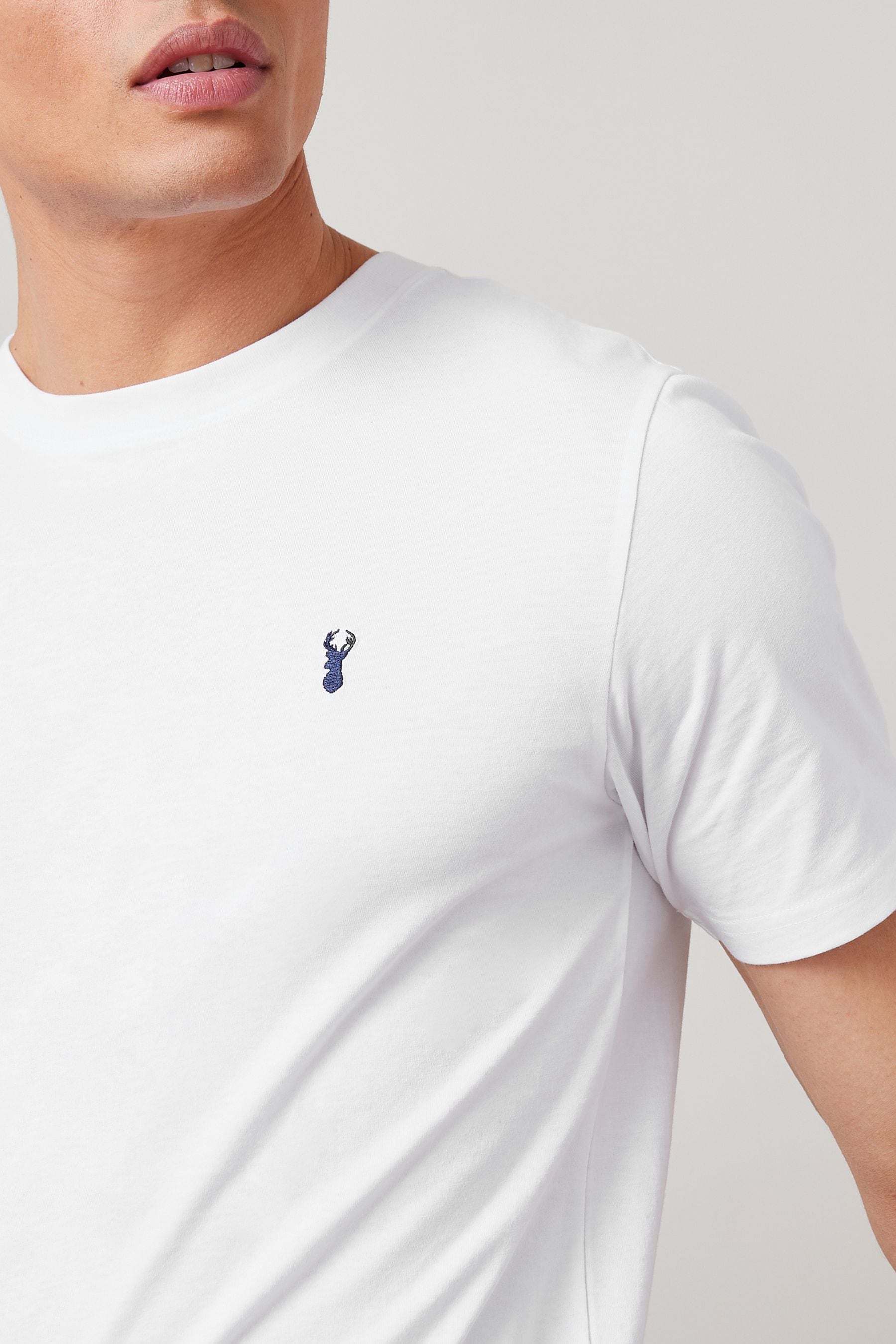 Buy White Slim Stag T-Shirt from the Next UK online shop