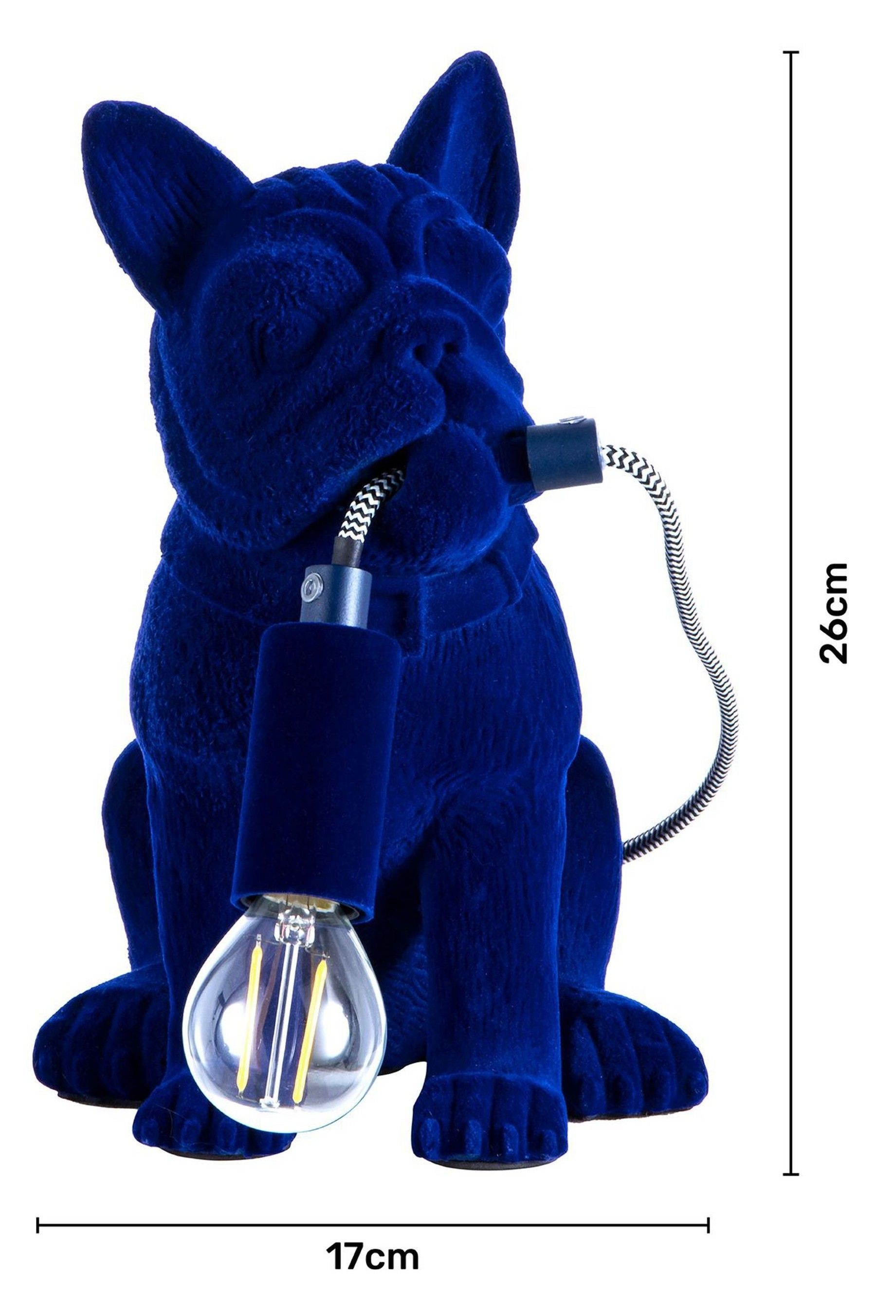Buy BHS Blue Fred Flocked Frenchie Table Lamp from the Next UK online shop