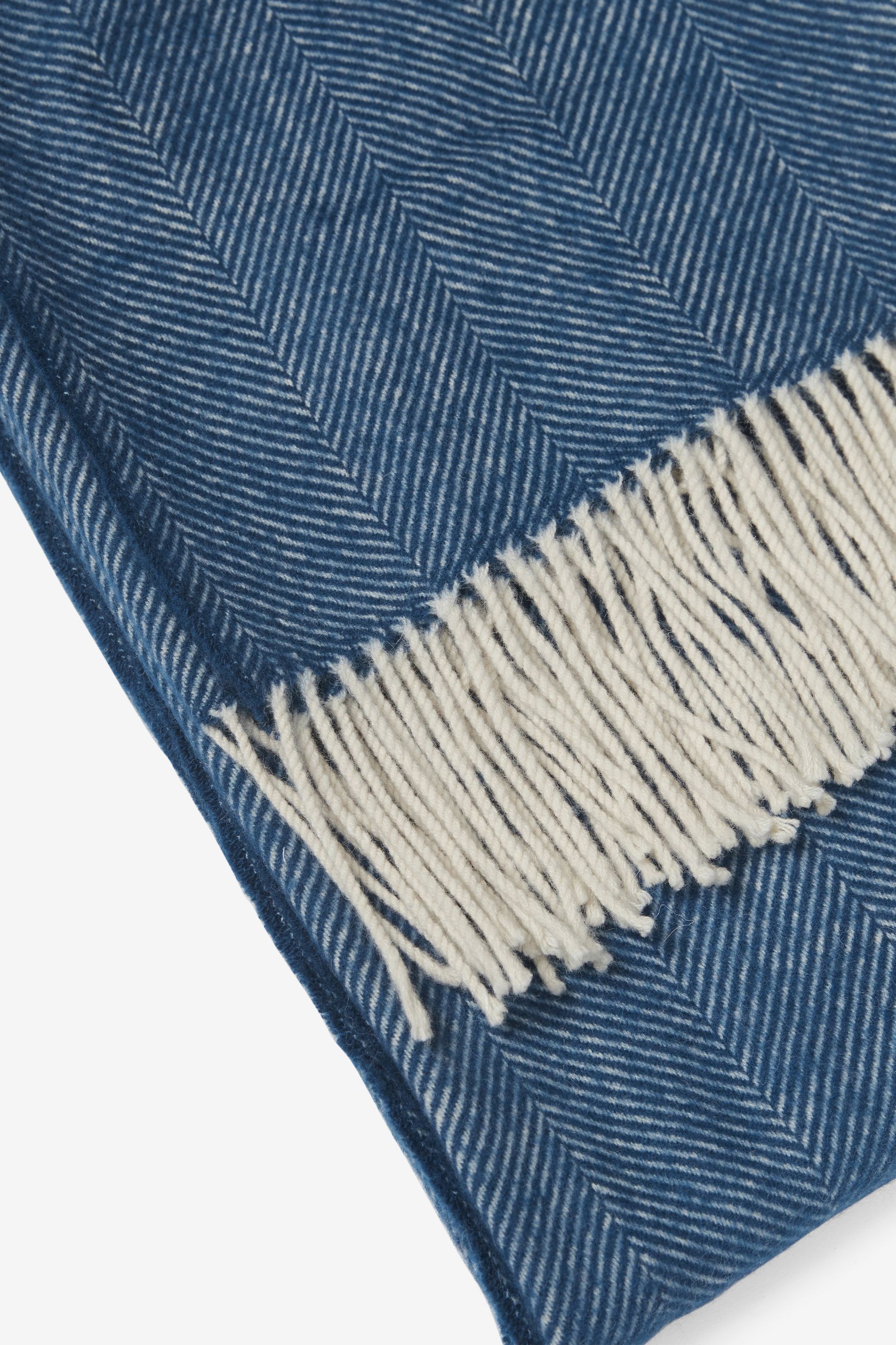 Buy Jasper Conran London Blue Lambswool Herringbone Throw from the Next ...
