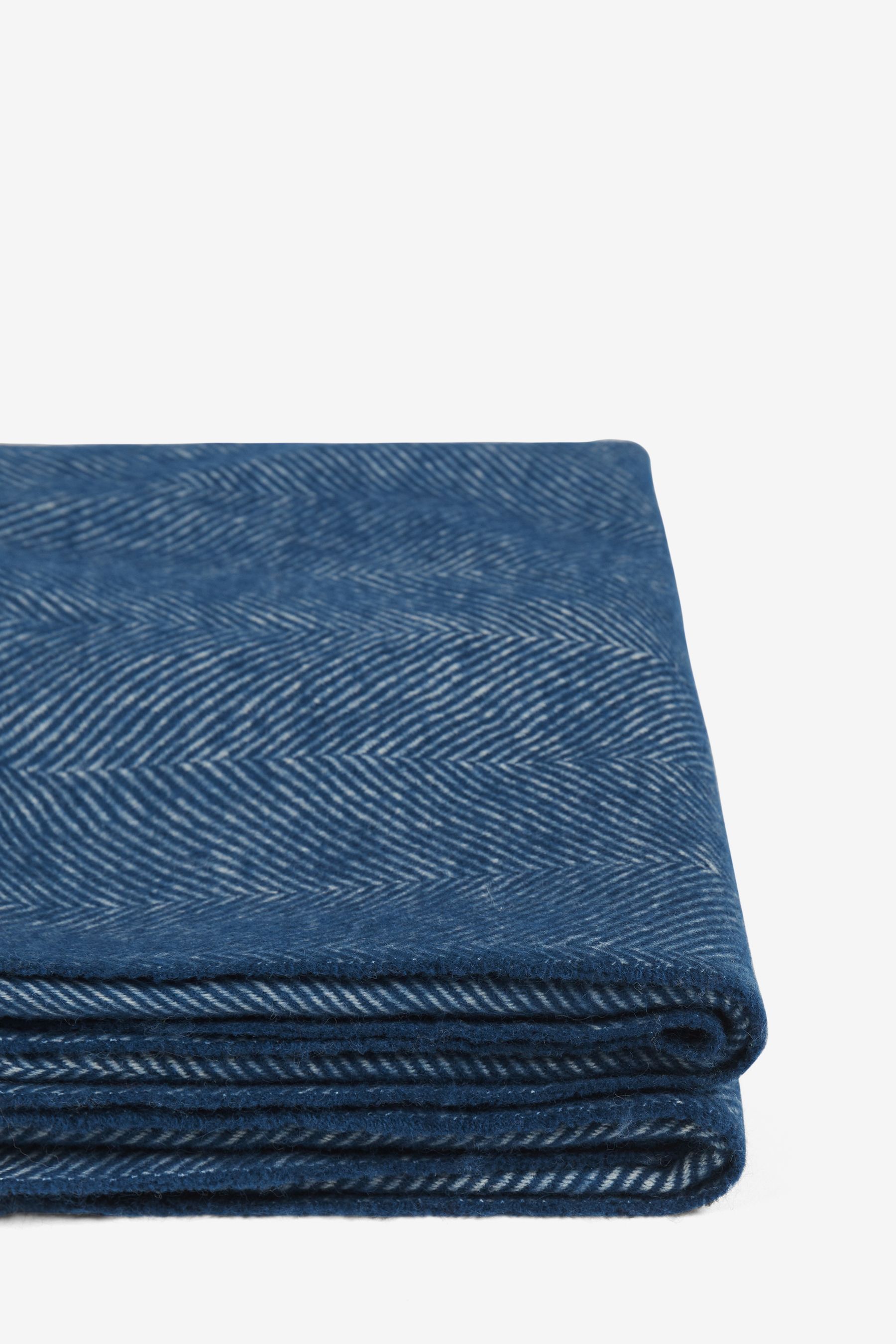 Buy Jasper Conran London Blue Lambswool Herringbone Throw from the Next ...