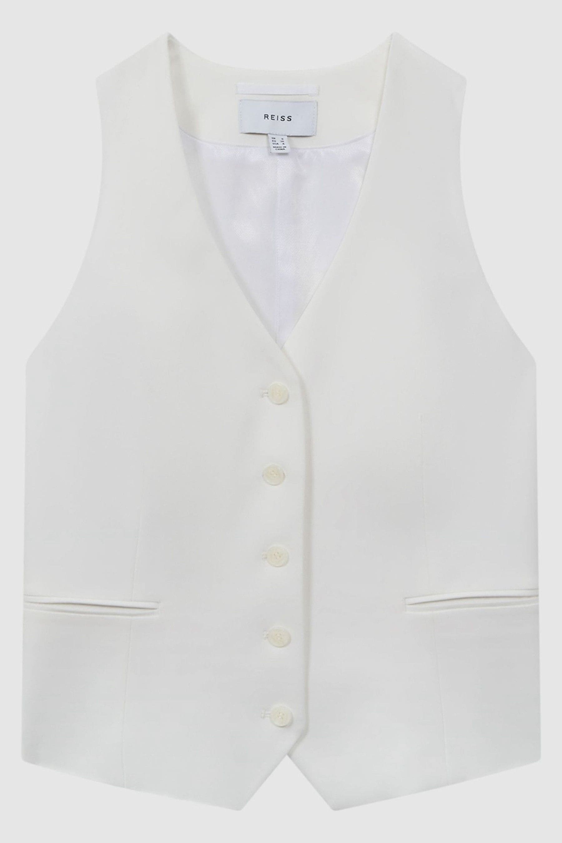 Buy Reiss White Sienna Crepe Adjustable Suit Waistcoat from the Next UK ...
