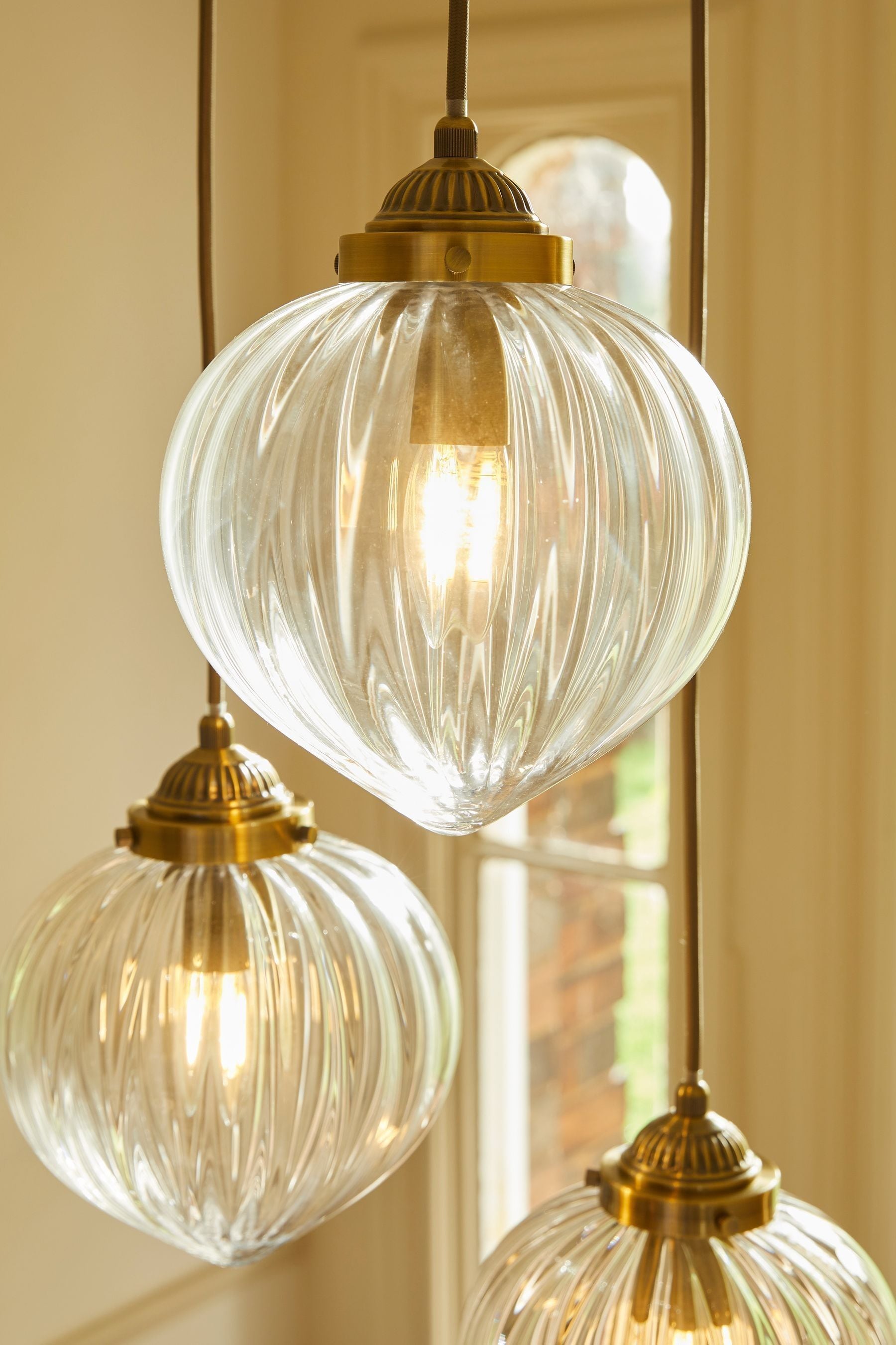 Buy Laura Ashley Antique Brass Whitham 3 Light Cluster Pendant Ceiling ...