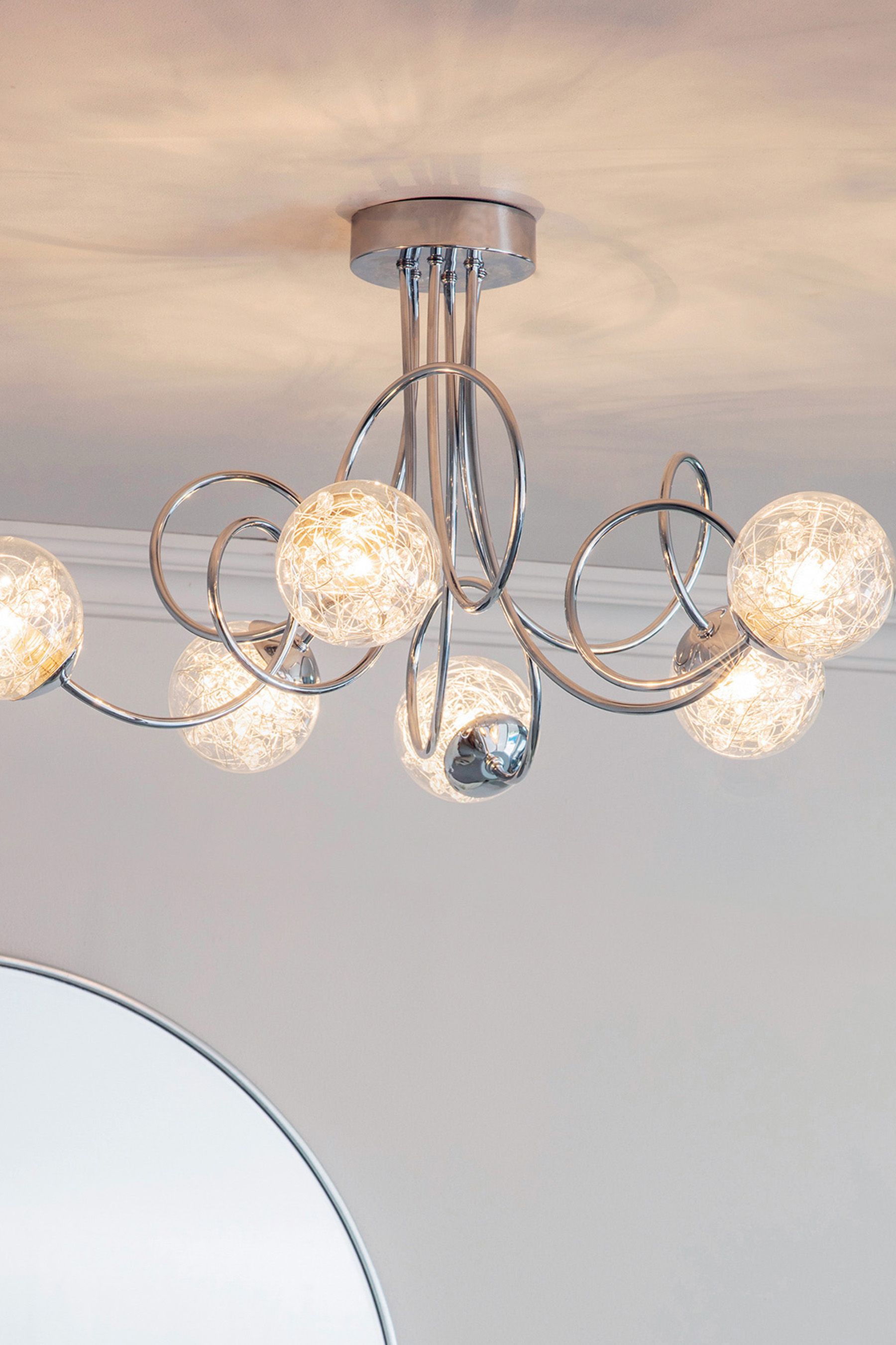 Buy Gallery Home Chrome Albert 6 Bulb Ceiling Light from the Next UK ...