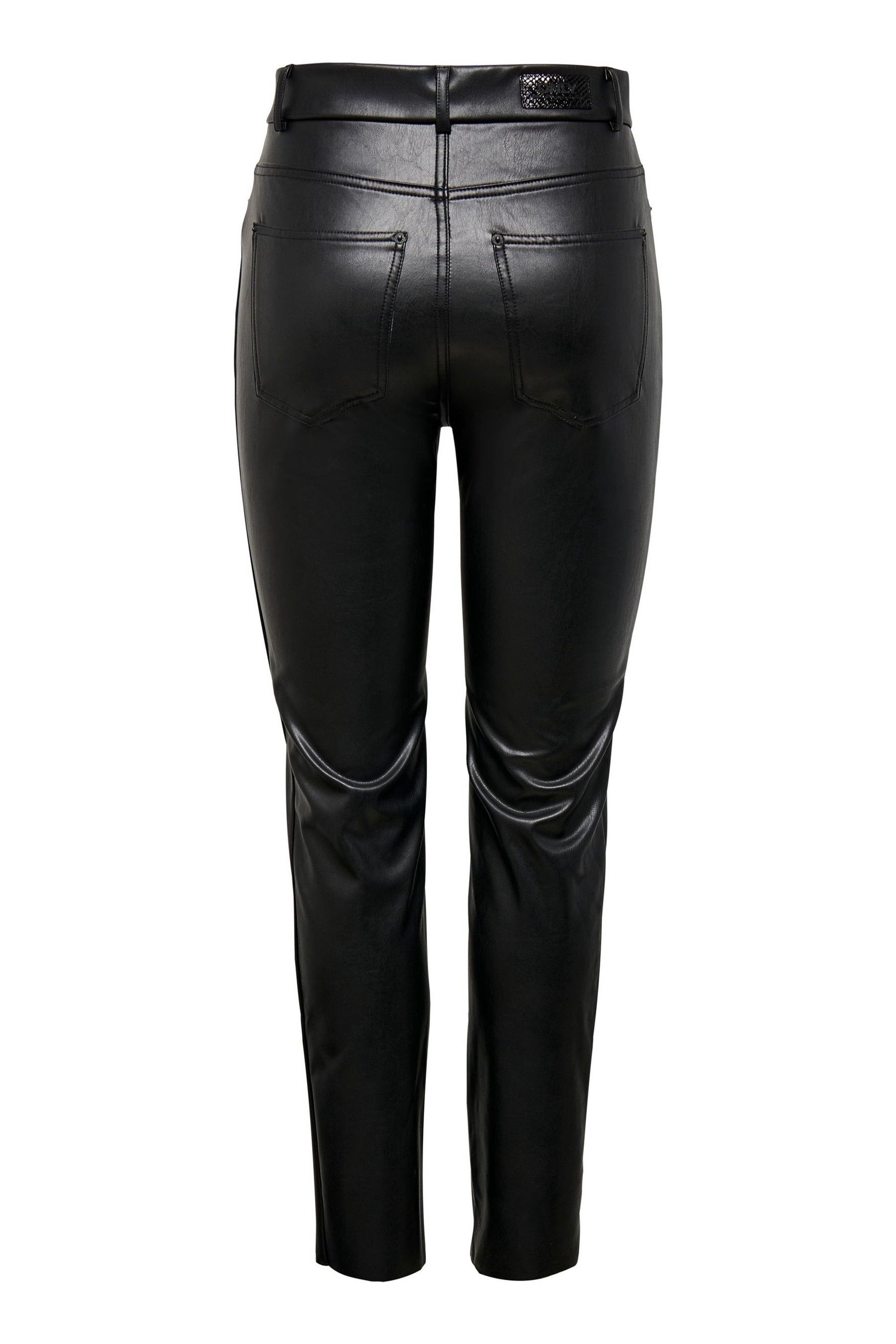 Buy ONLY Black High Waisted Faux Leather Workwear Trousers from the ...