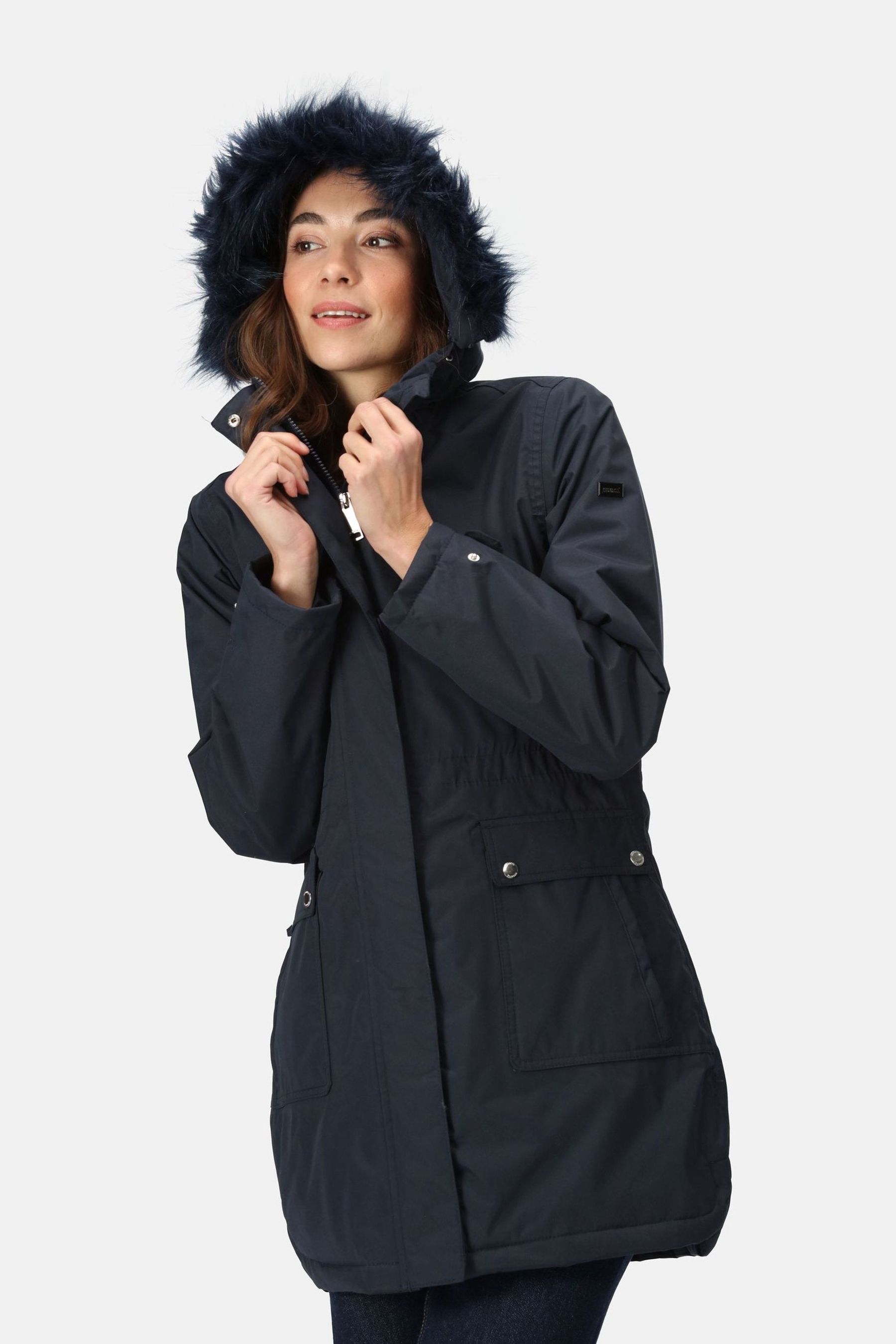 Buy Regatta Blue Sabinka Longline Waterproof Insulated Thermal Jacket ...