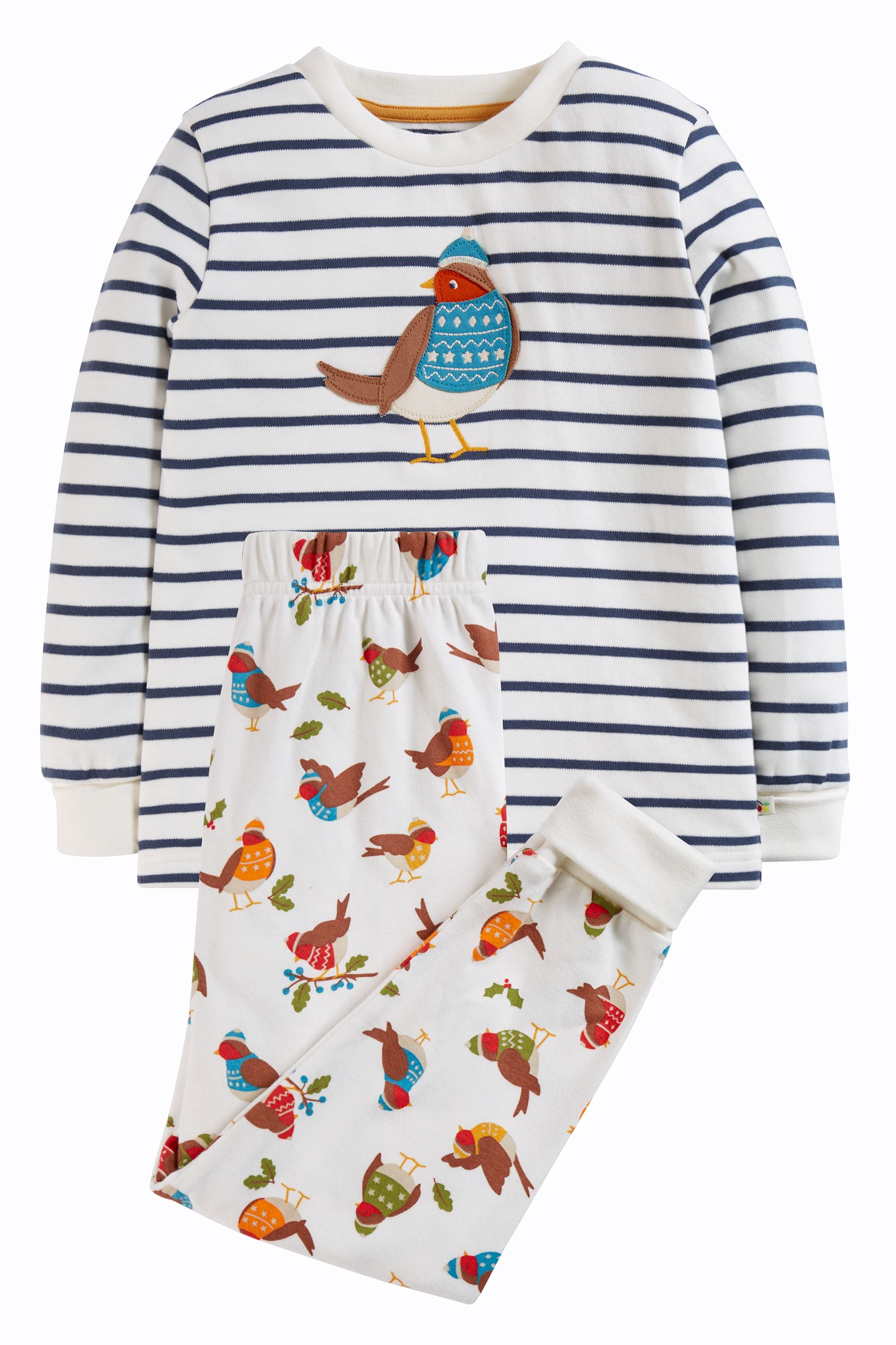 Buy Frugi Christmas Robins Matching Family Kids Organic Cotton Pyjamas ...