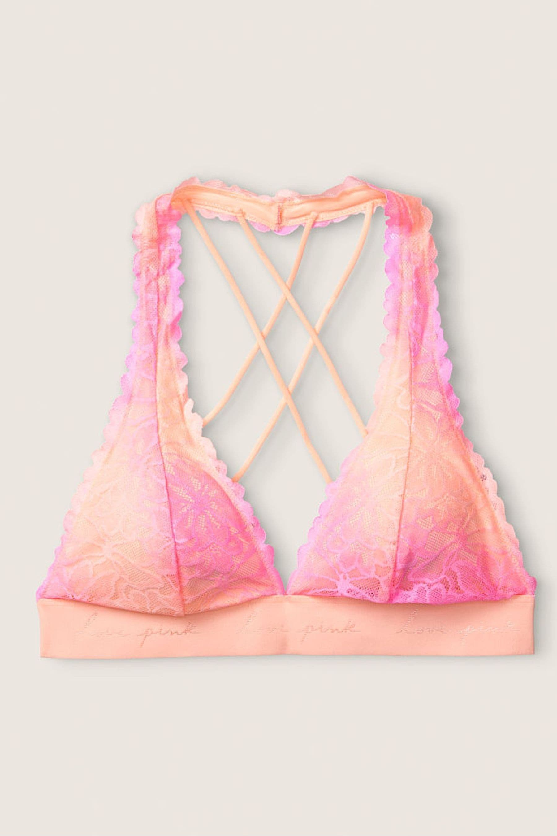 Buy Victorias Secret Pink Lace Halter Bralette From The Victorias